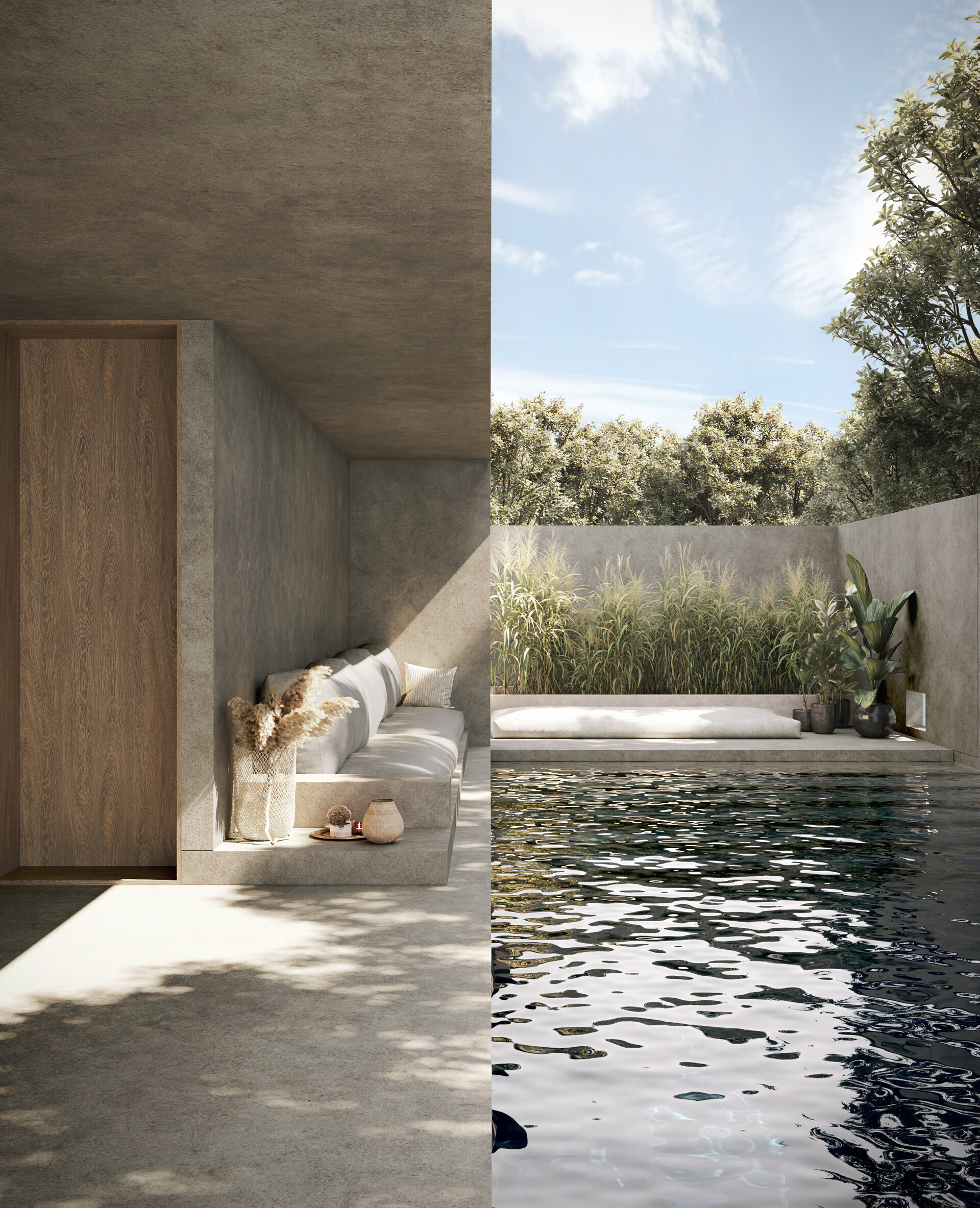 ArtStation - Private house with a swimming pool in a minimalist style