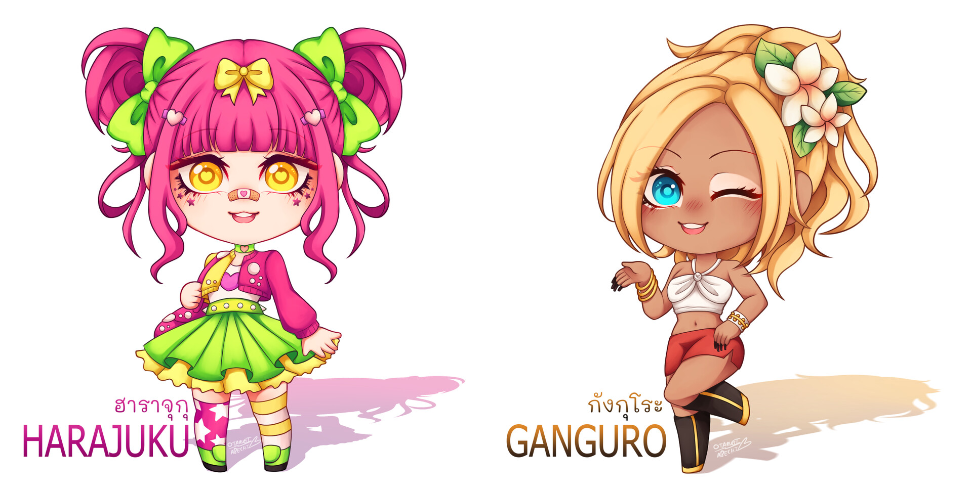 ArtStation - Chibi Japanese Fashion : Harajuku , Ganguro