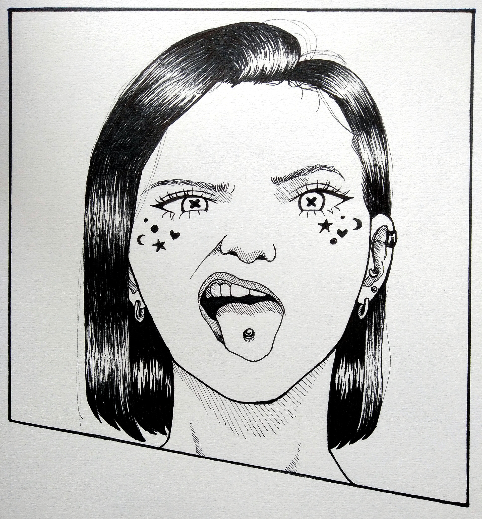 Artstation Girl Sticking Tongue Out