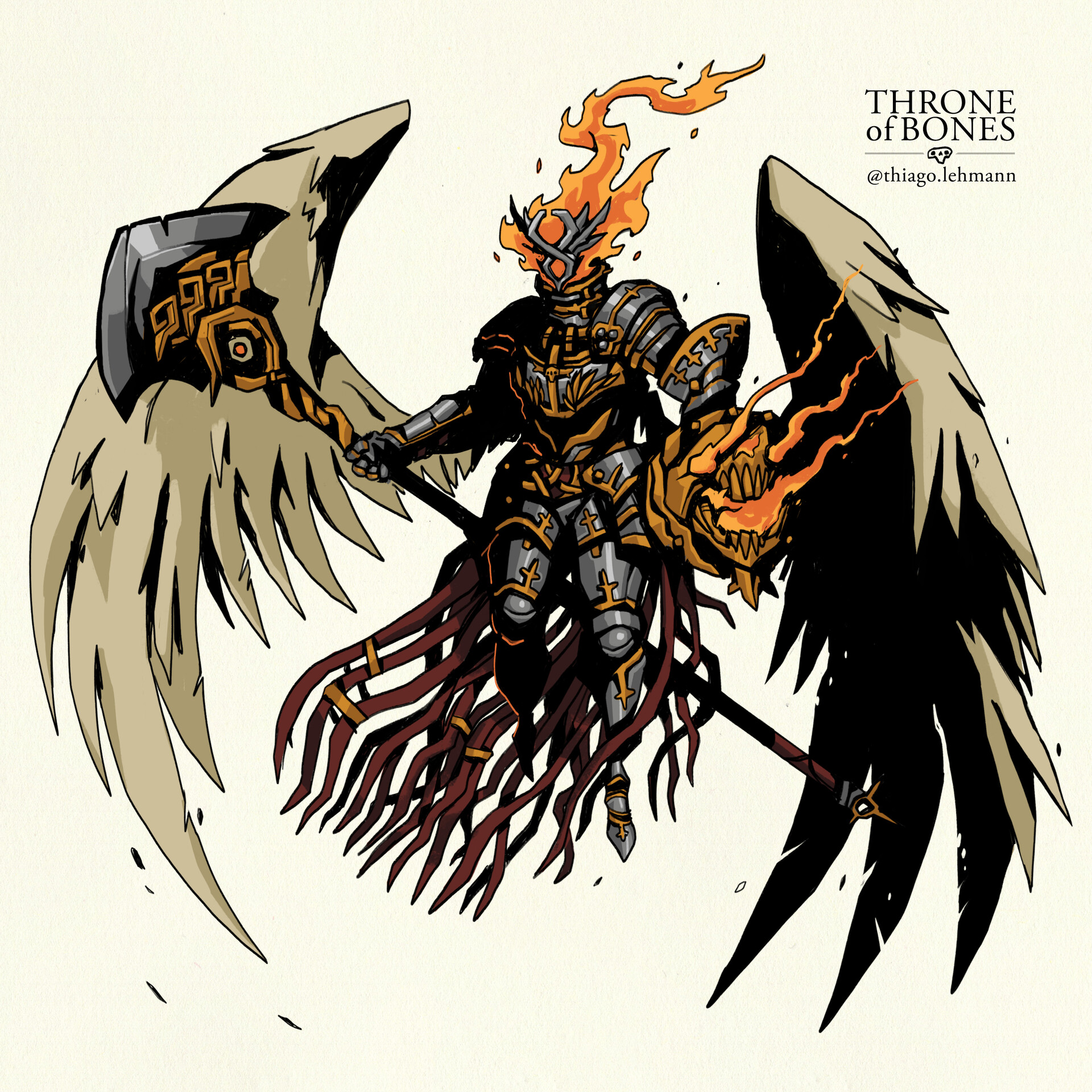 Throne of Bones - Angel of Fury by Thiago Lehmann : r/ImaginaryAngels