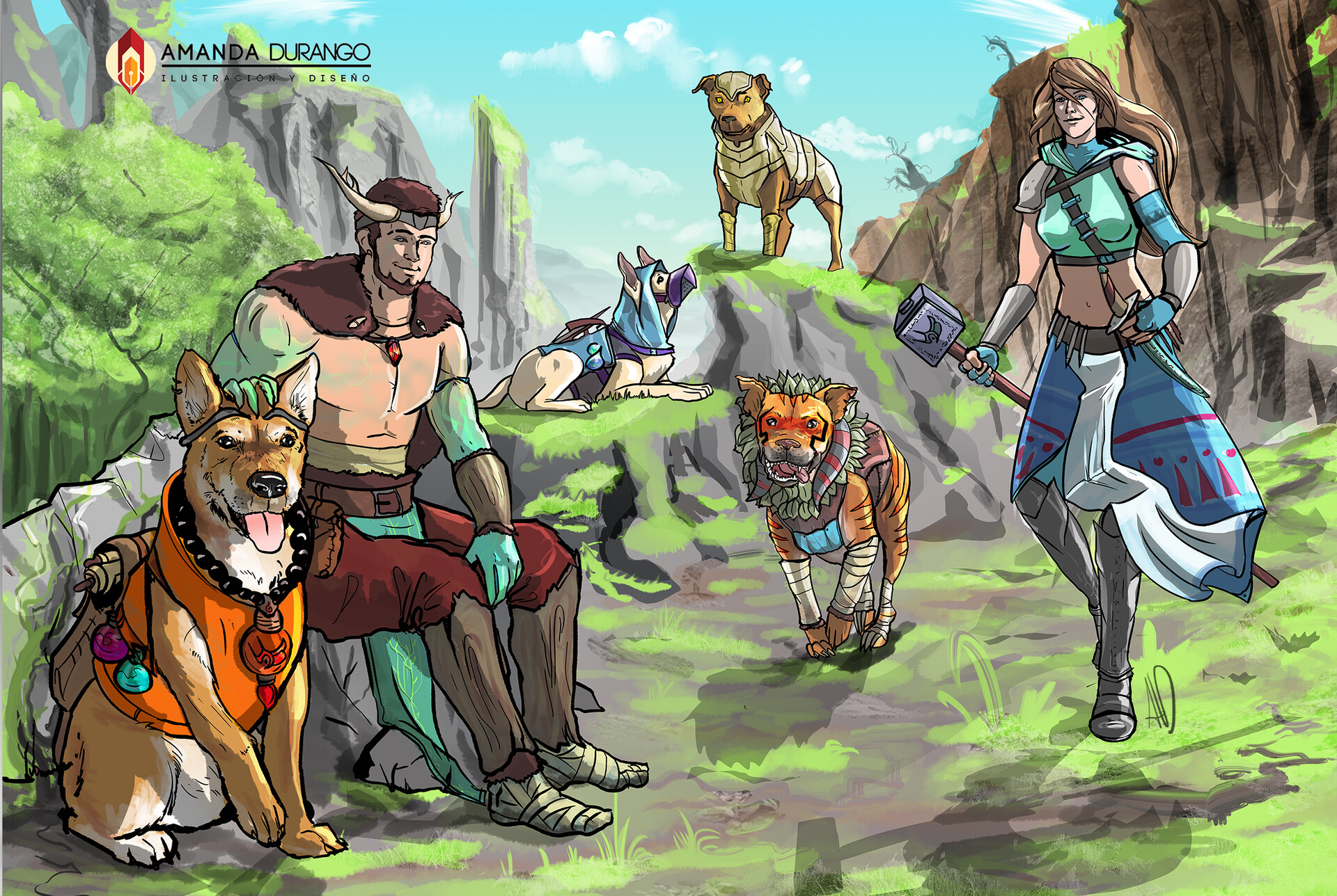 ArtStation - DnD dogos and fighters Portrait