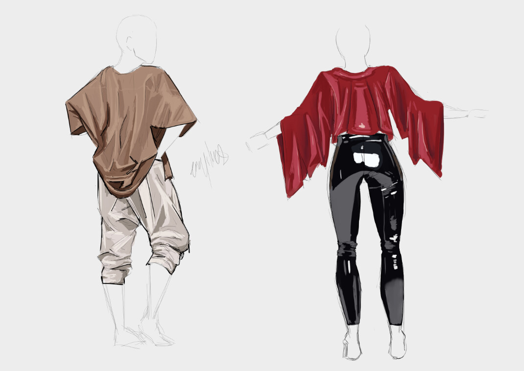 ArtStation - clothing sketch