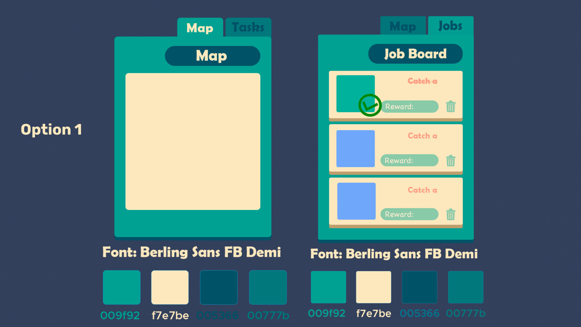 ArtStation - UI Examples for a Catching game (color palette)