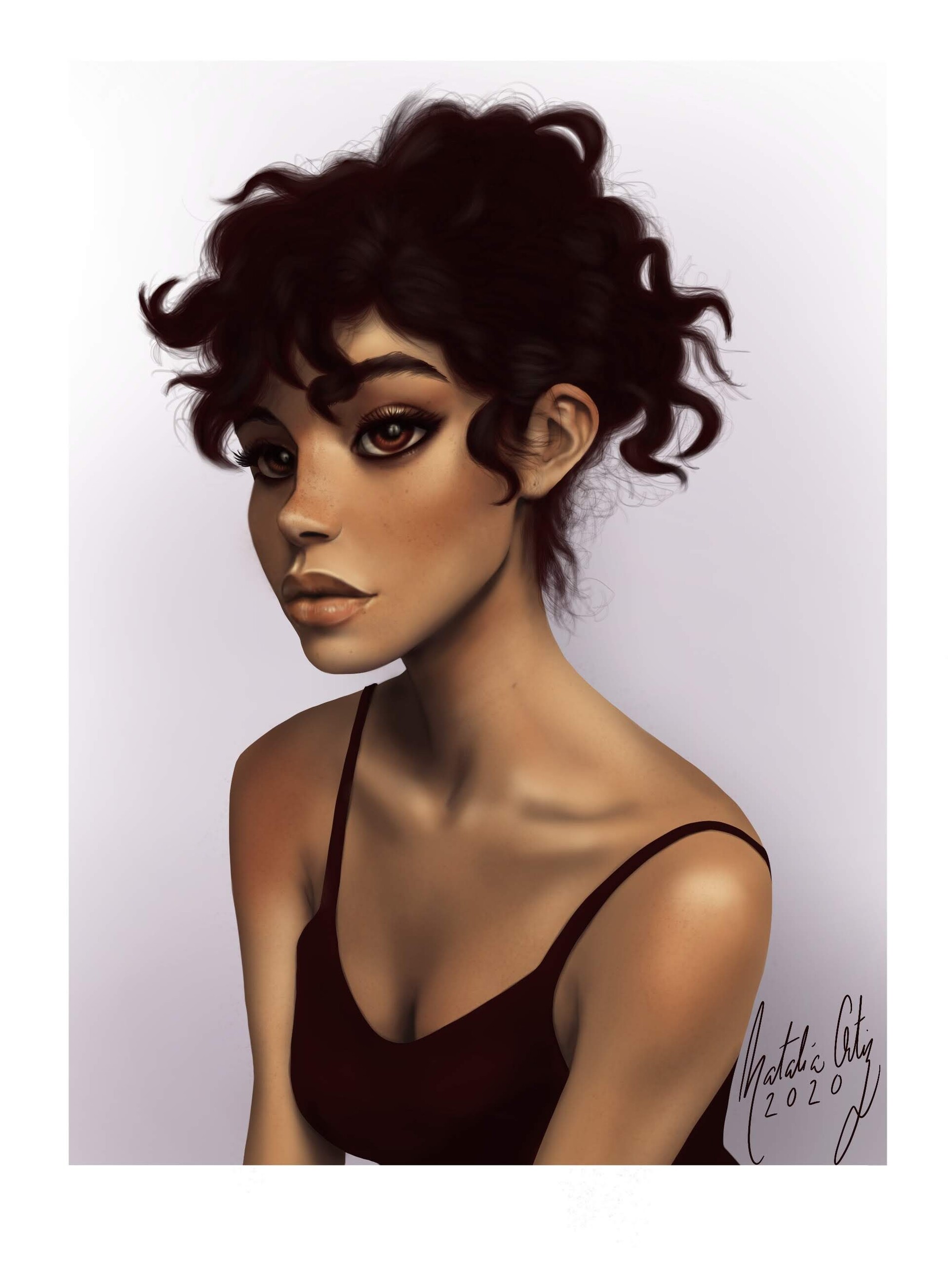 ArtStation - Curly Girl Portrait