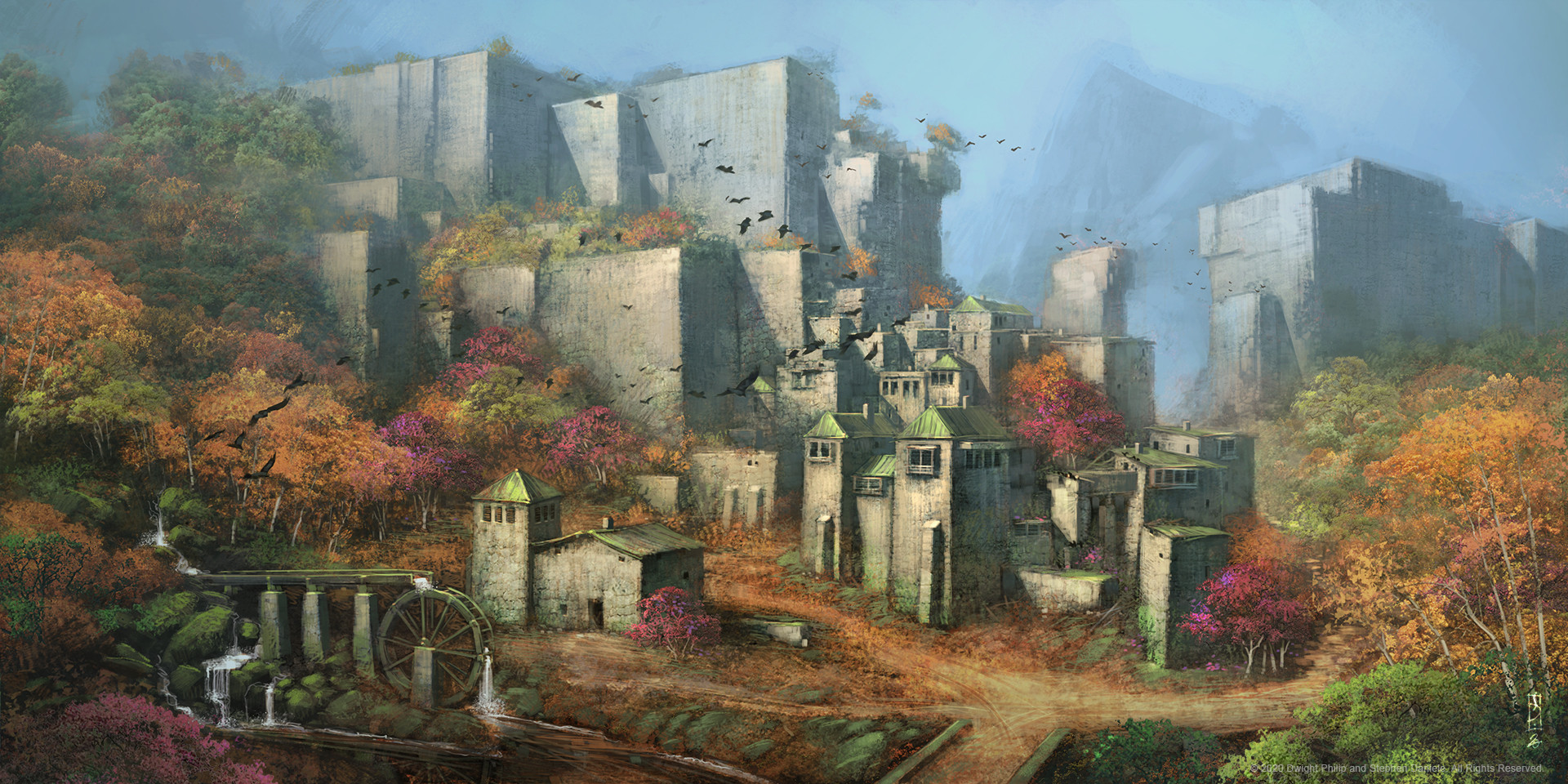 Autumn Ruins by Stephen Daniele : r/ImaginaryVillages