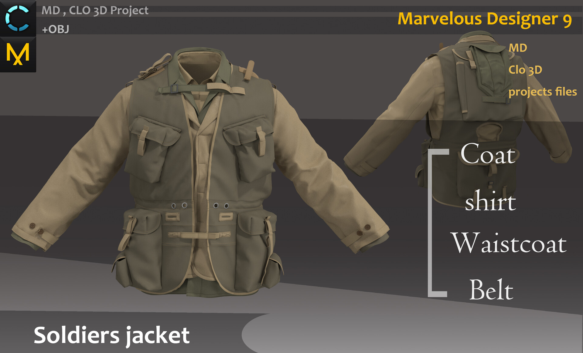 ArtStation - Jacket for Battlefield_Military/Tactical Jacket &Coat Outfit