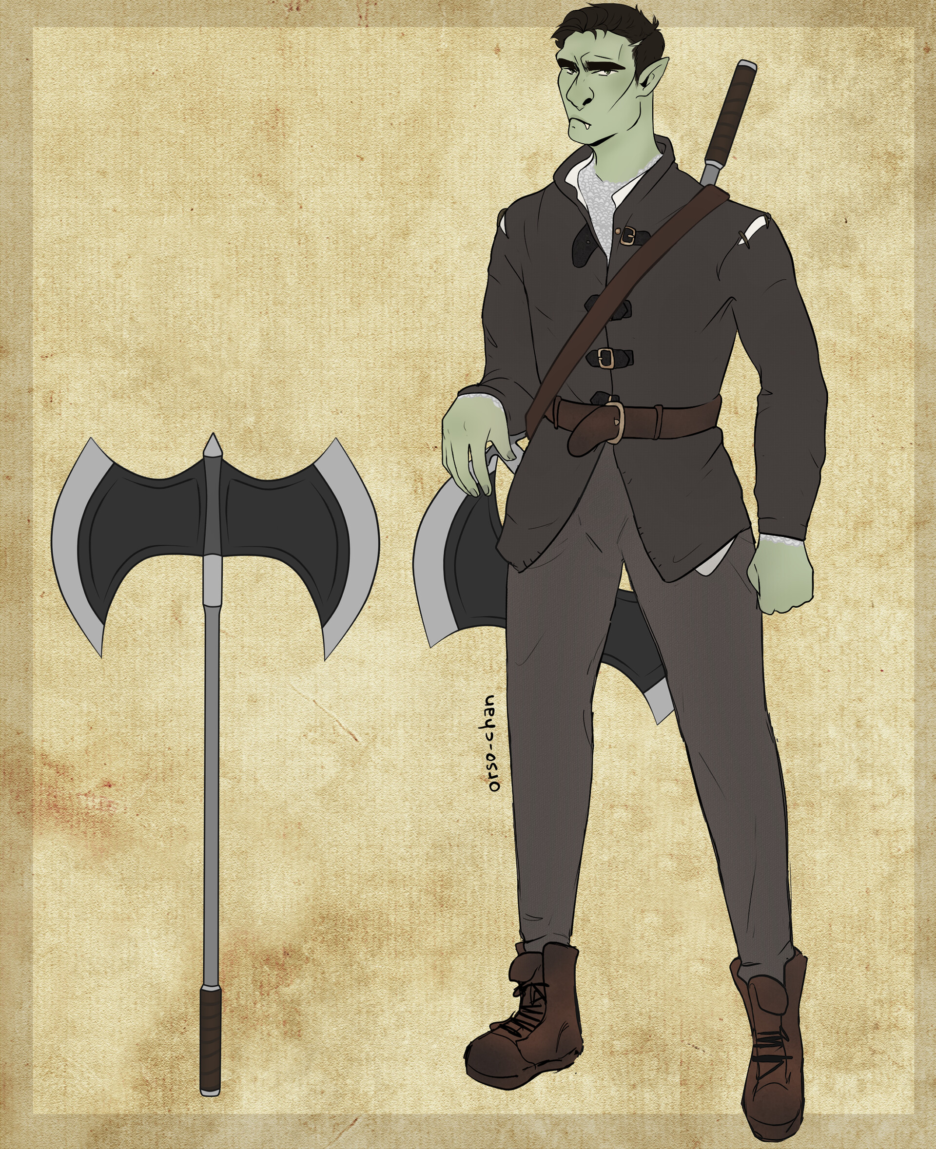 ArtStation - DnD Character Design Series - Arogg ( Half-Orc Fighter)