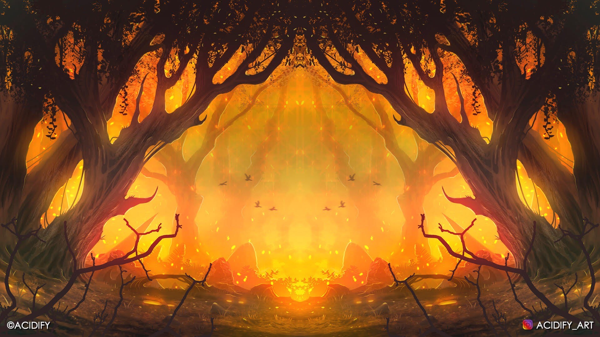 ArtStation - Blaze (Forest Fantasy Landscape / Symmetry Concept Art)