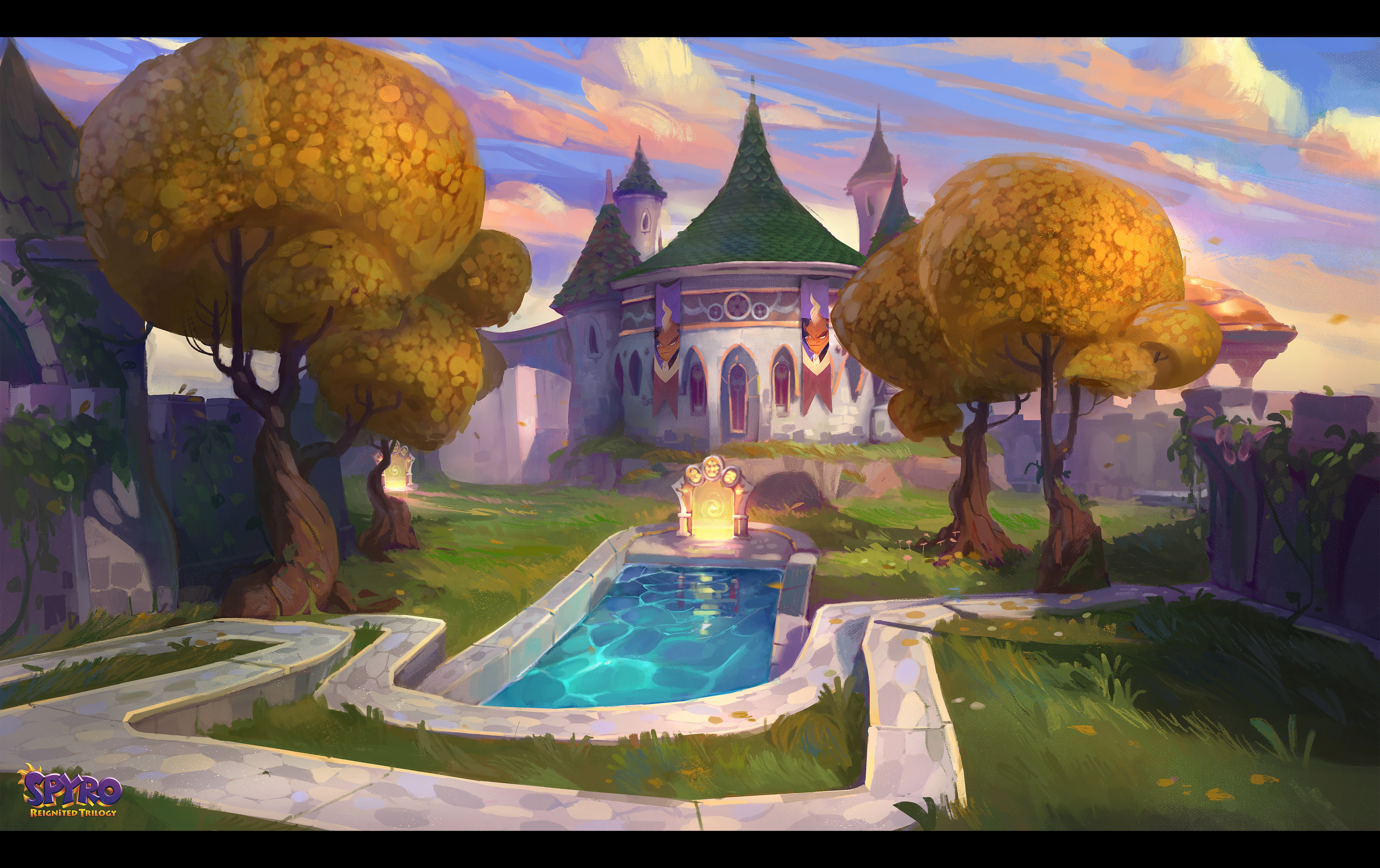 Florian Coudray Portfolio - Spyro Reignited Trilogy - Aquaria towers Concept art