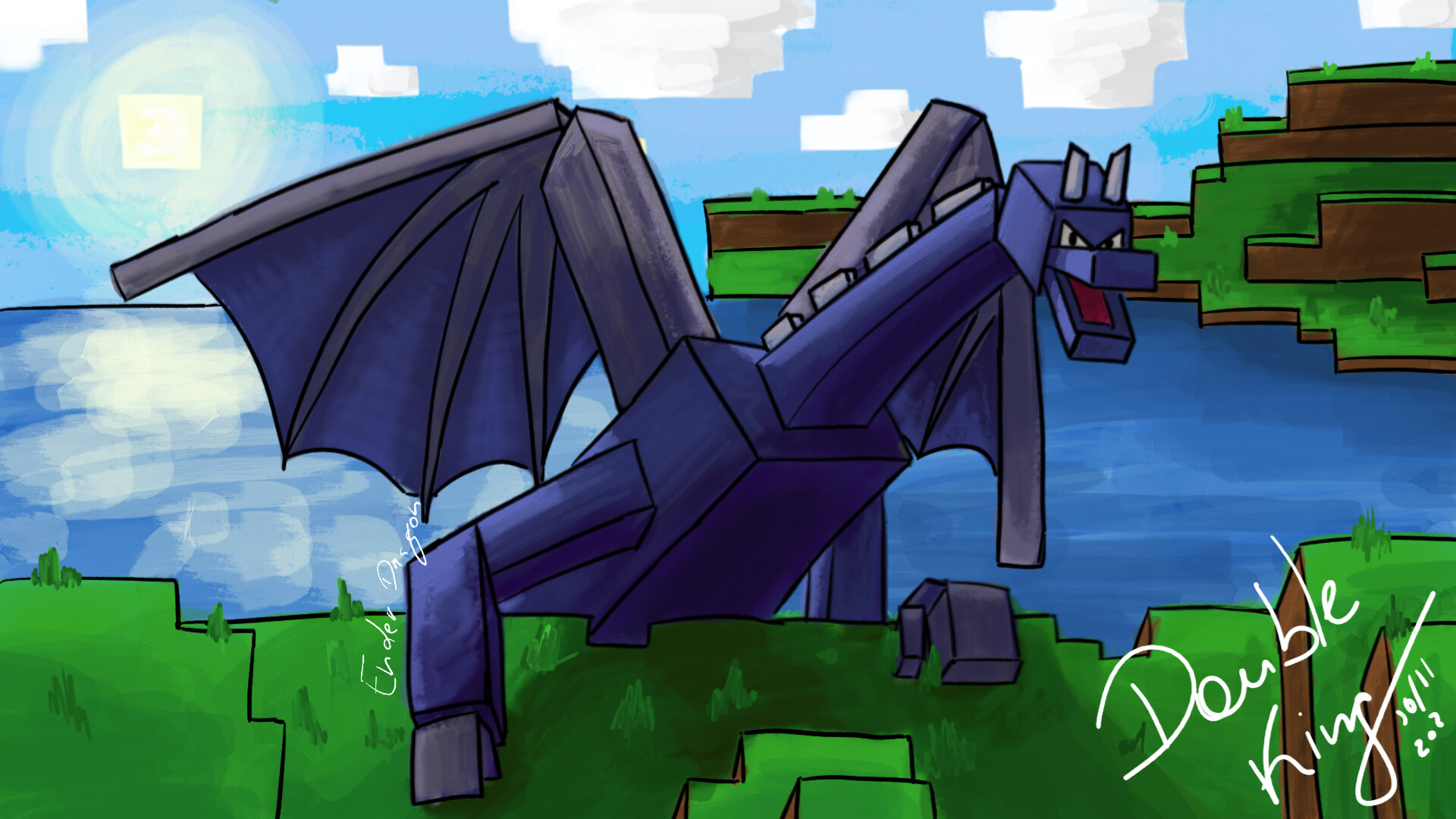 Minecraft Steve Vs Enderdragon Animation