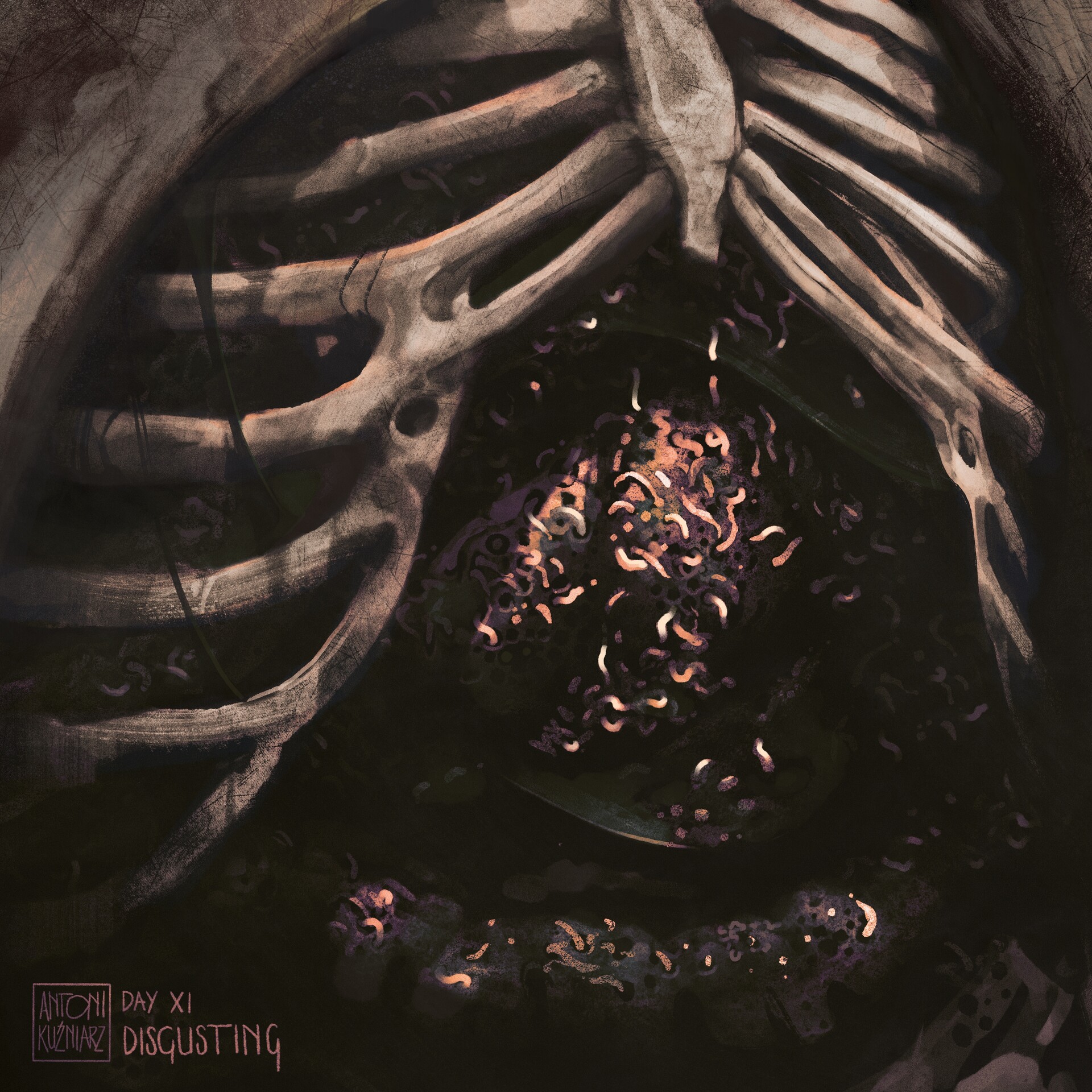 ArtStation - "Disgusting" Day 1, Inktober 2020