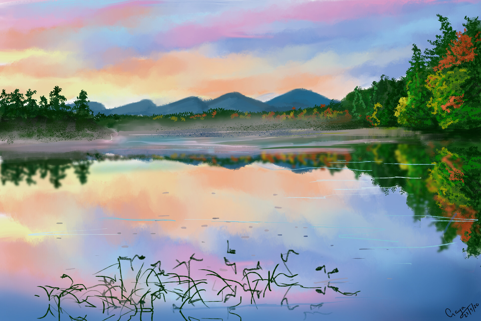 ArtStation - Colorful Lake