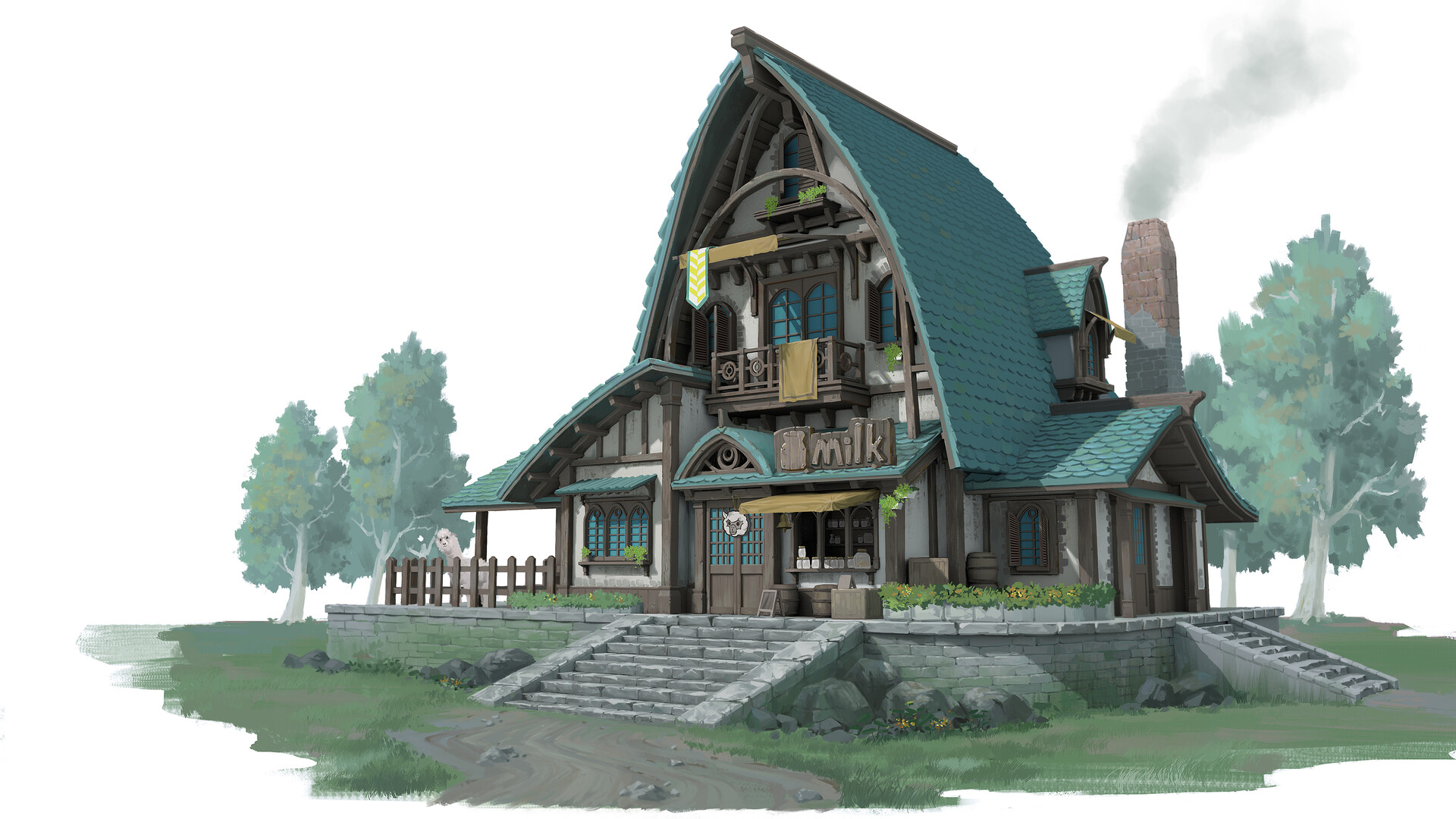 ArtStation - Dairy farm