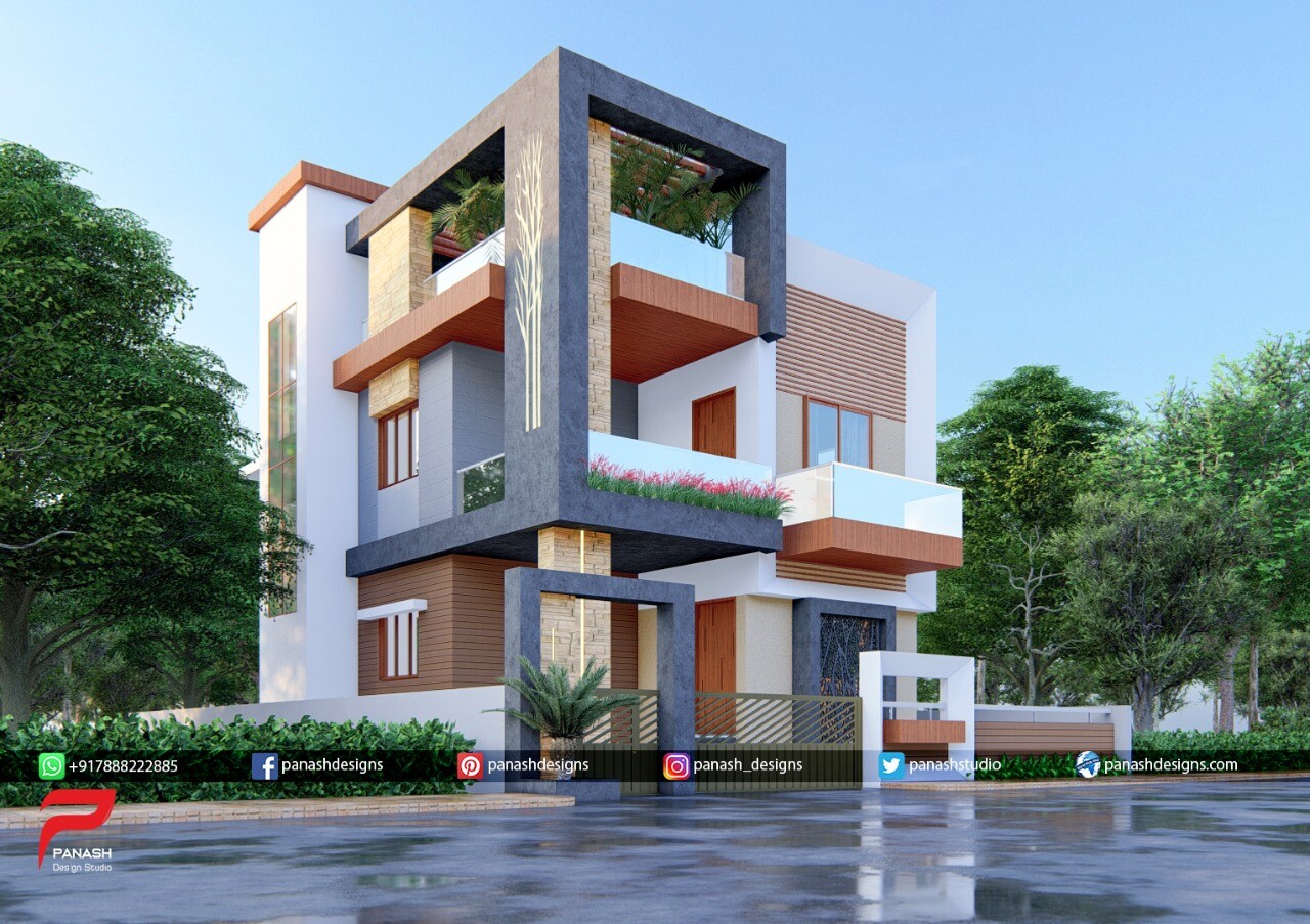 ArtStation - BUNGALOW ELEVATION DONE BY PANASH DESIGN STUDIO