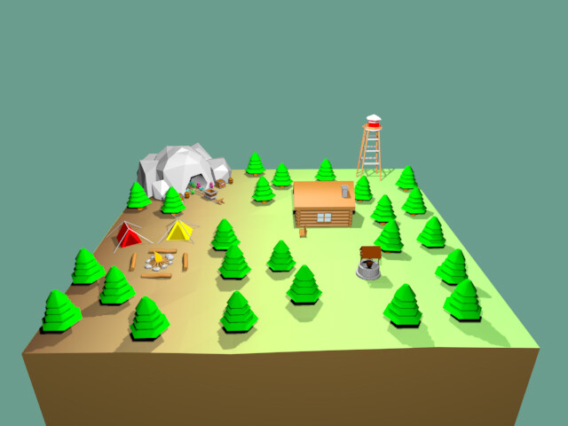 ArtStation - Low Poly Forest Scene