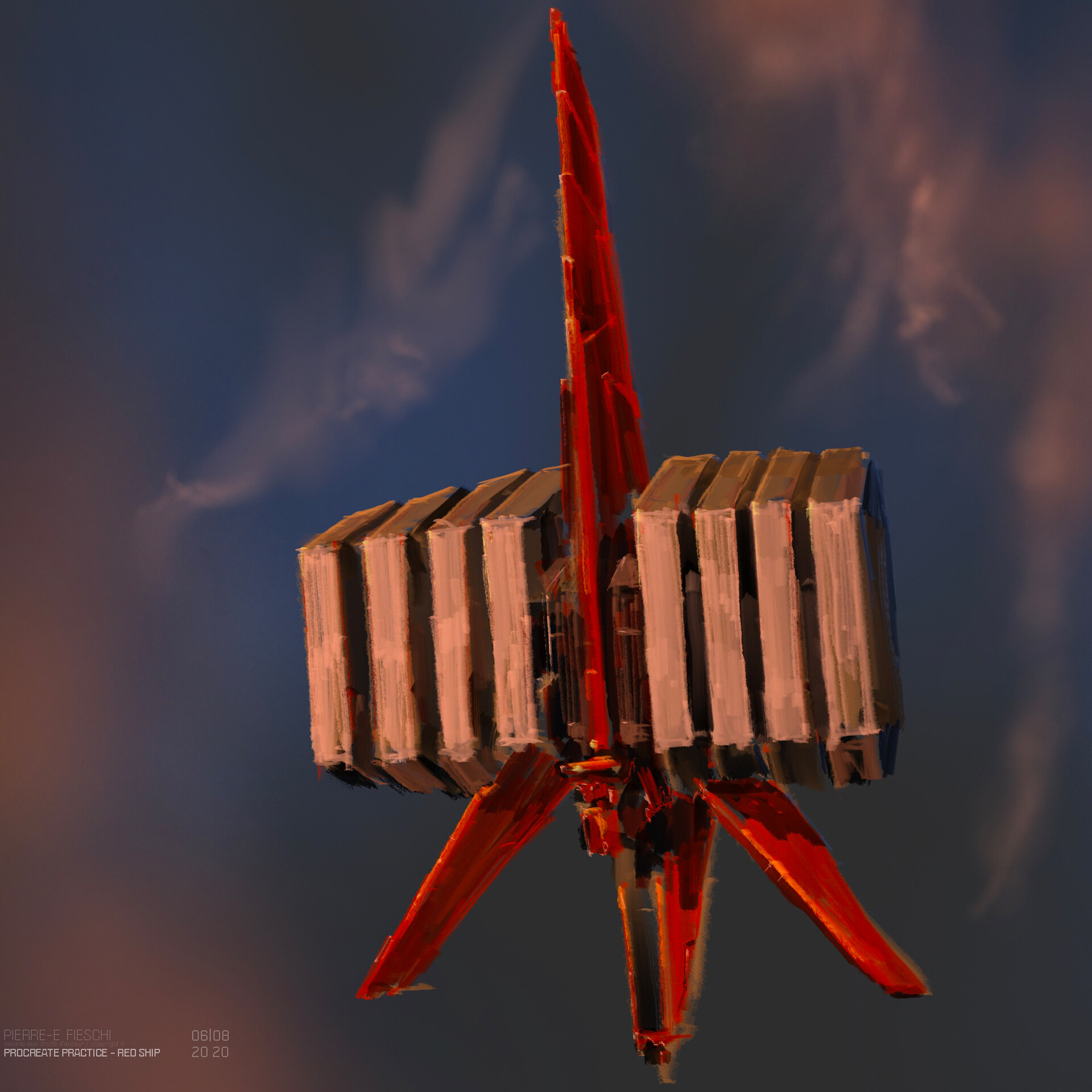 ArtStation - Red Cruiser Study - Procreate Practice