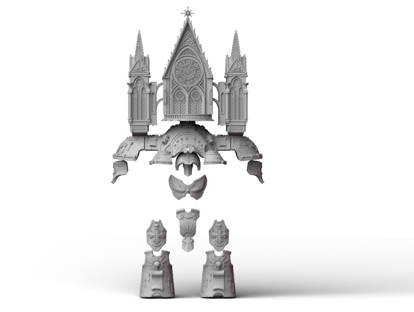 ArtStation - Big knight armor set with cathedral