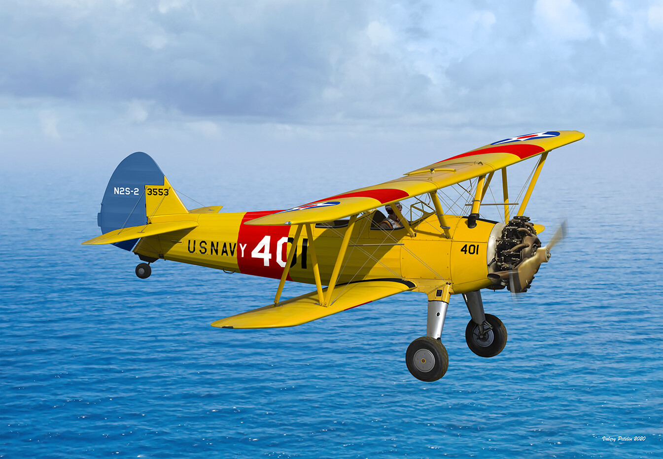 Stearman PT-13/N2S-2 by Valery Petelin : r/ImaginaryAviation