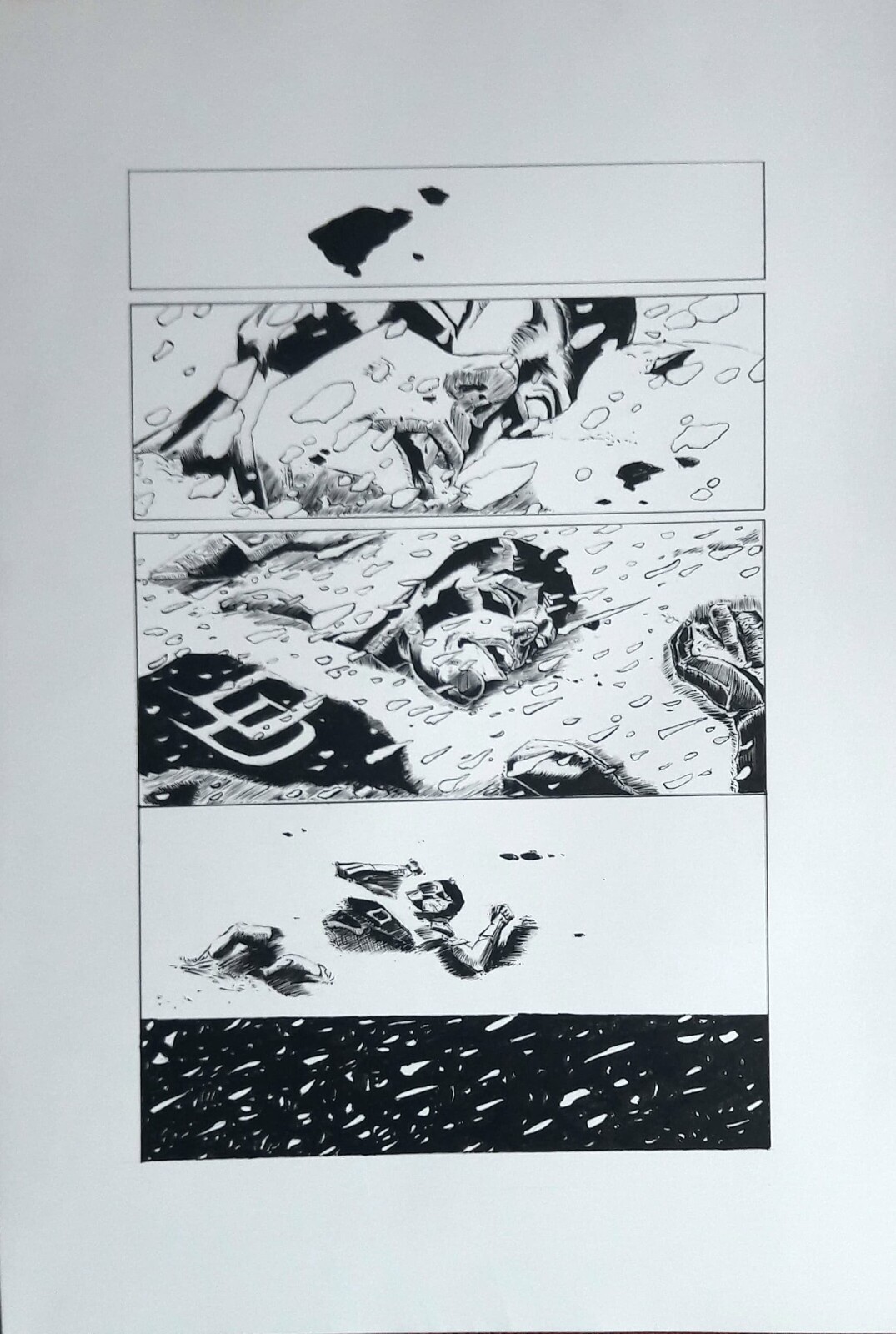 Marko Milović - Daredevil inking and penciling comic pages