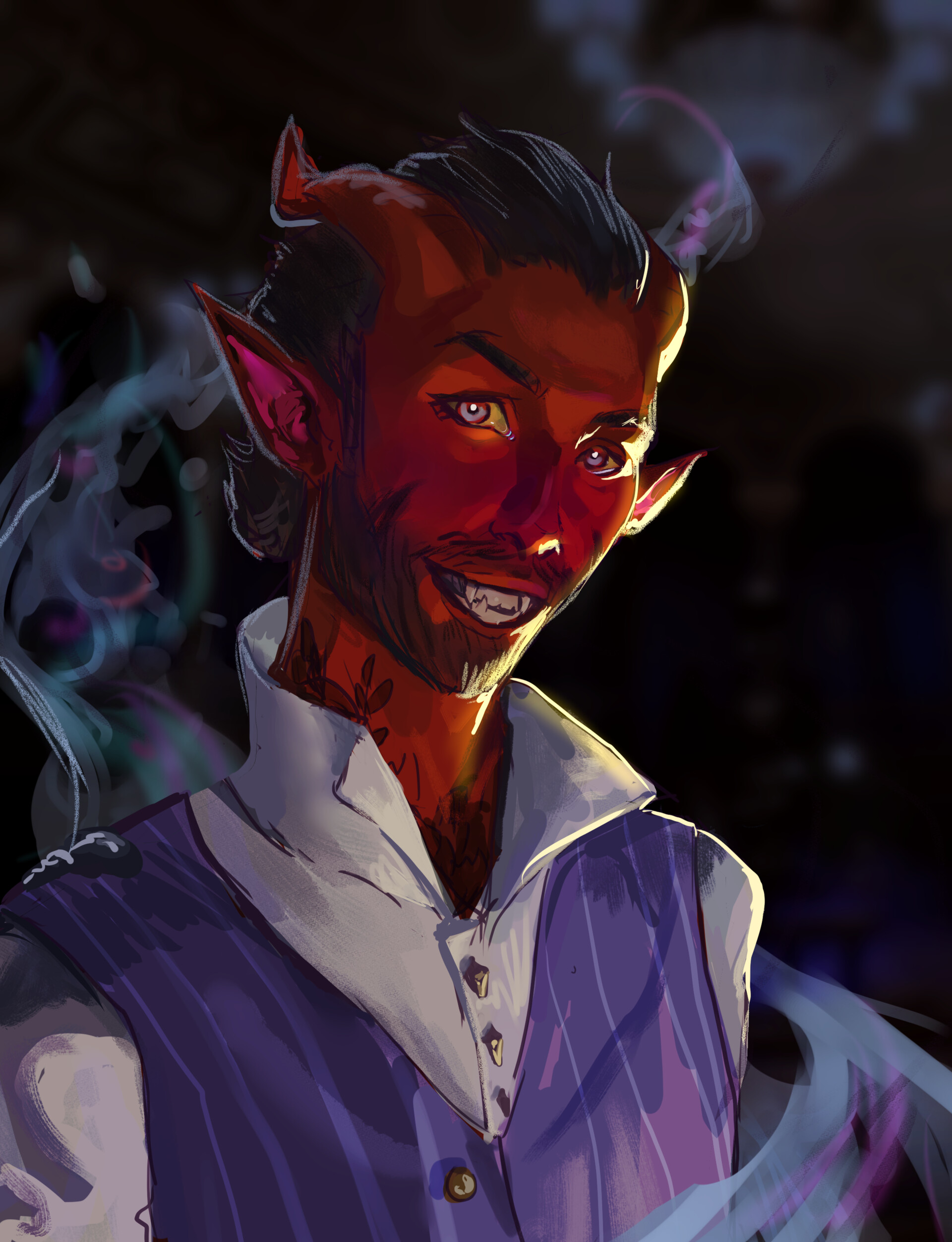 ArtStation - Grin - Tiefling Sorcerer