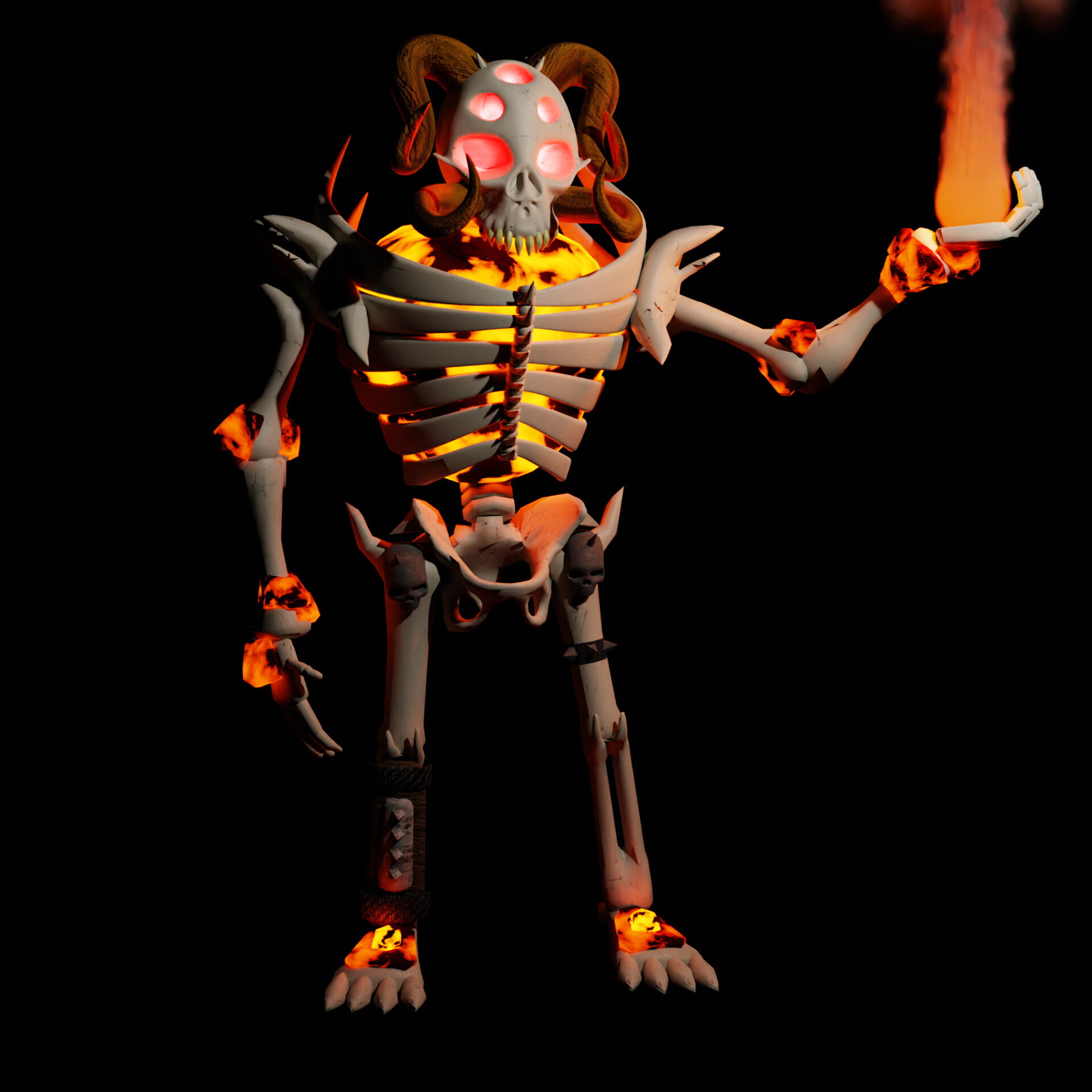 ArtStation - Fire Skeleton