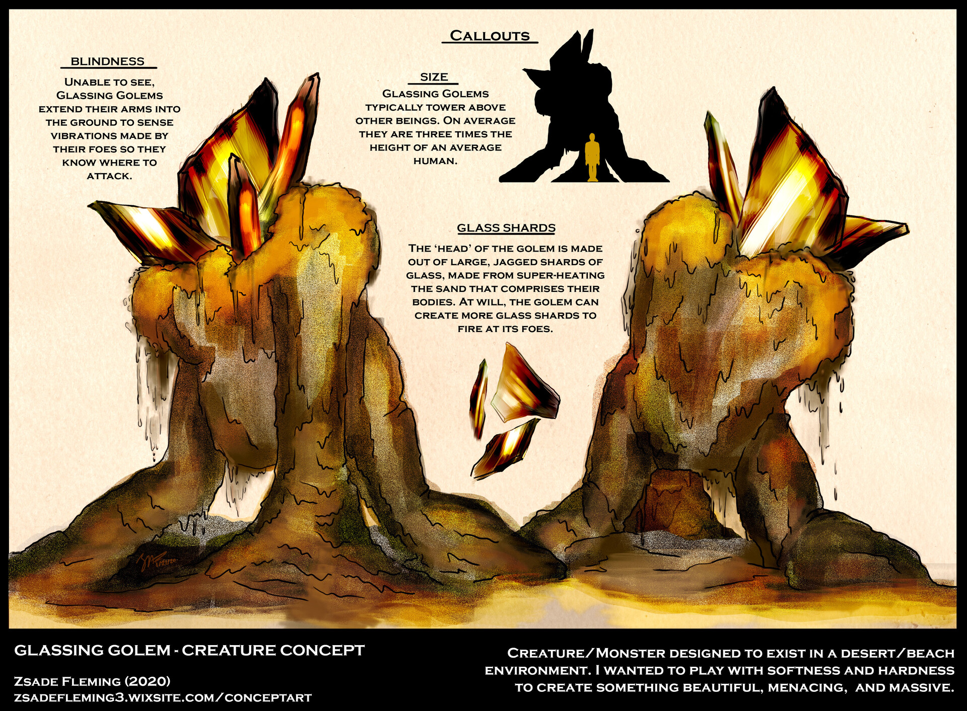ArtStation - Glassing Golem - Creature Concept