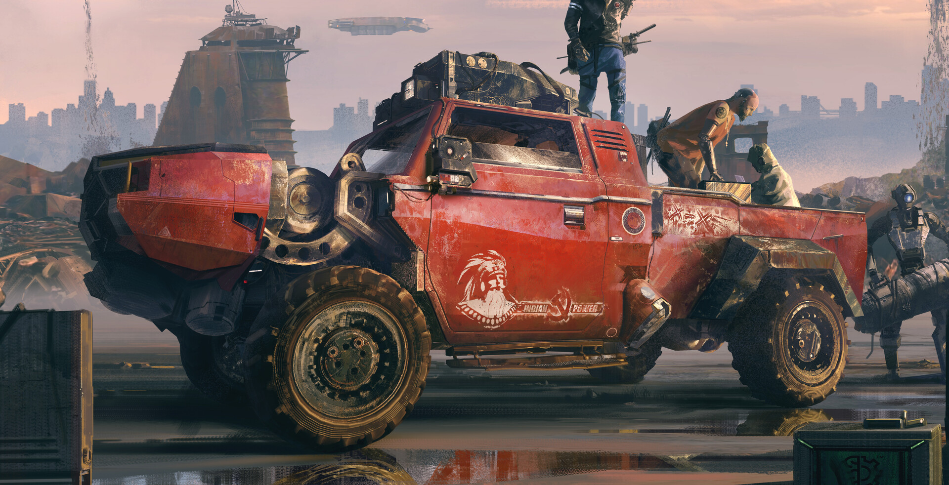 zhu liu - Scavengers loading scrap materials during sunset