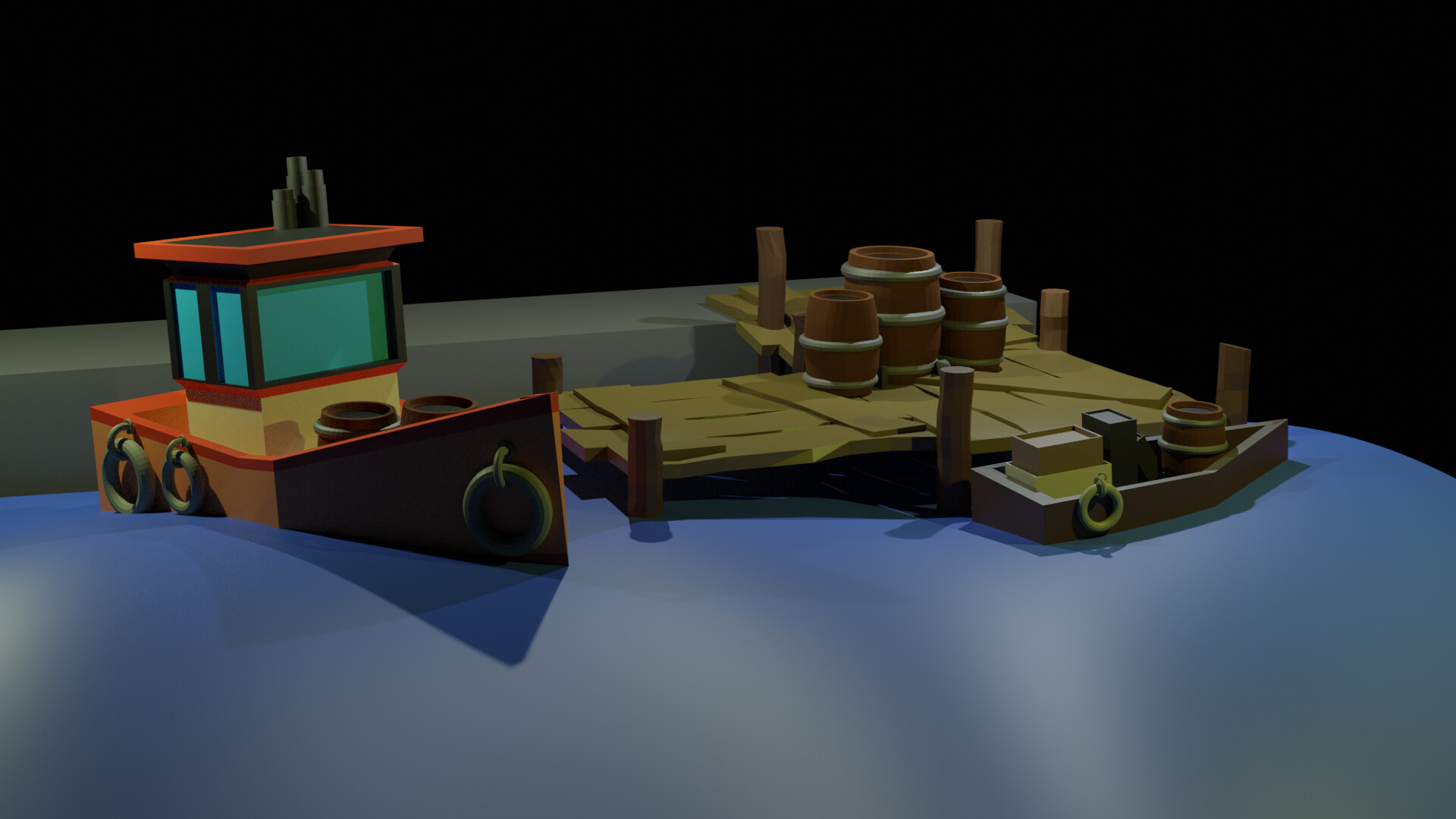 ArtStation - The low poly harbour