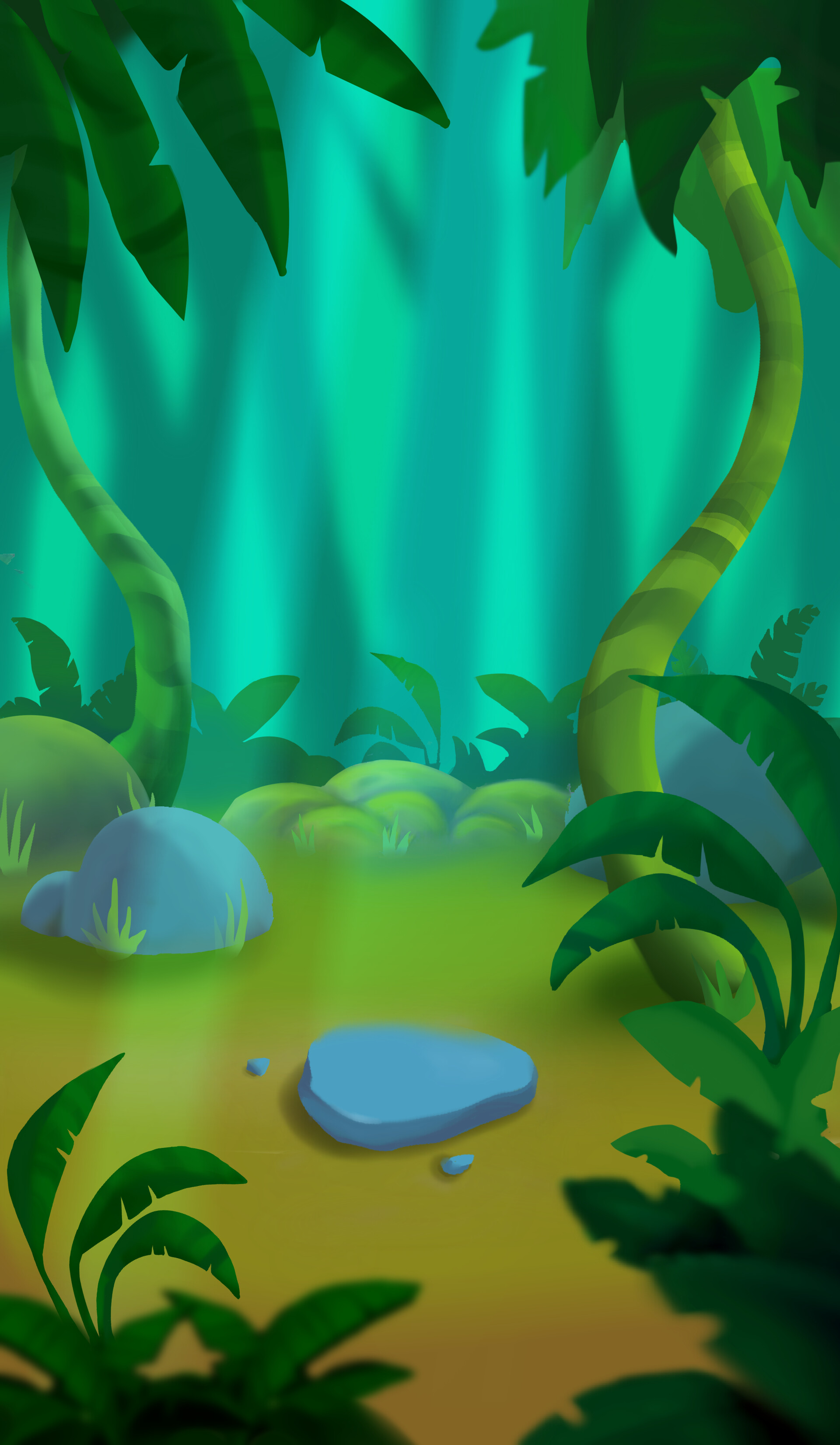ArtStation - Mobile game background 2D jungle scene, rainforest