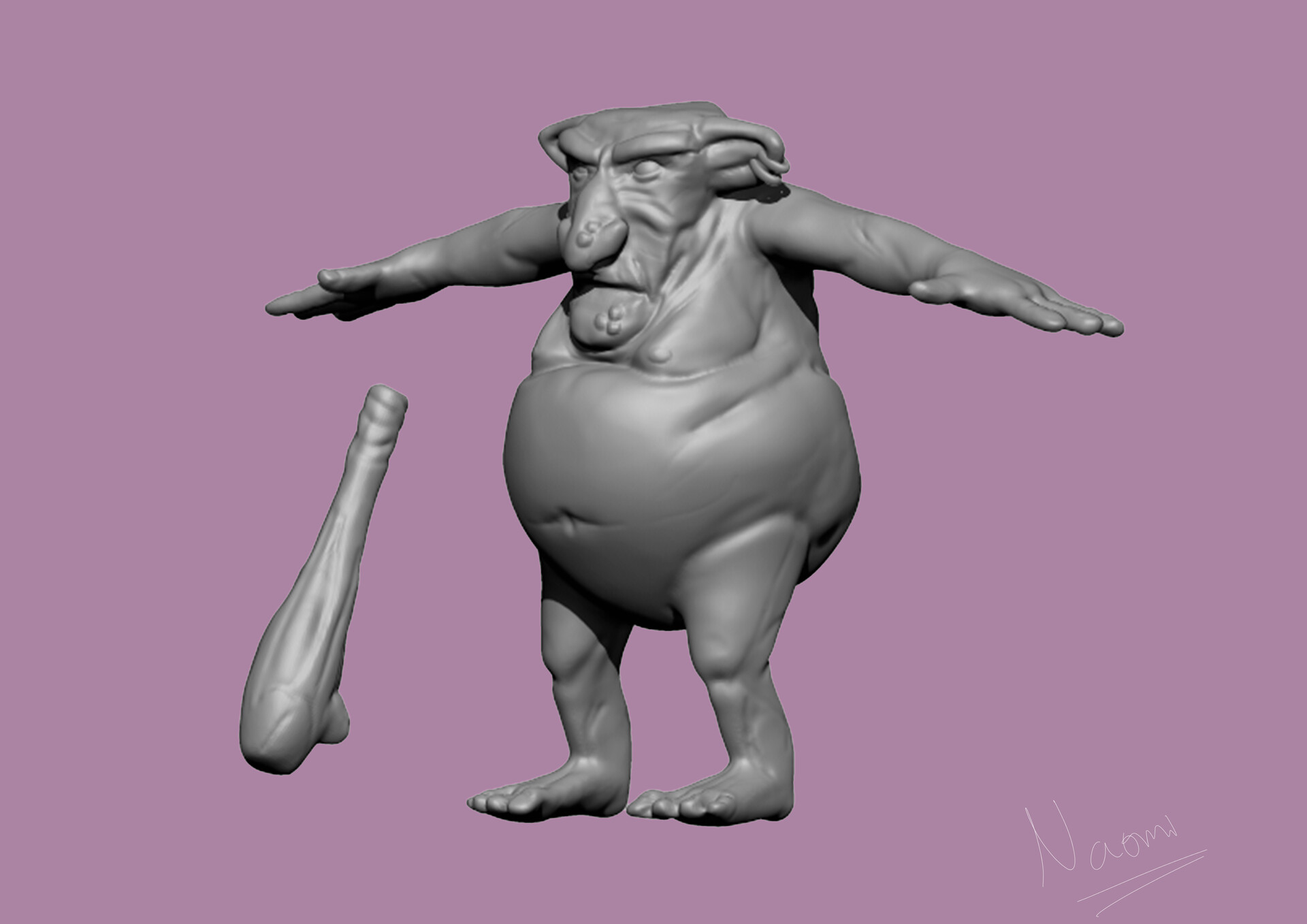 ArtStation - Griff the Troll (School project)