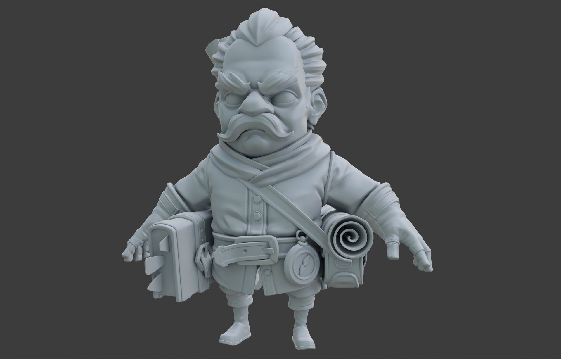 Wing fox - 3D Stylized Character Archaeologist: ZBrush-Maya Workflow