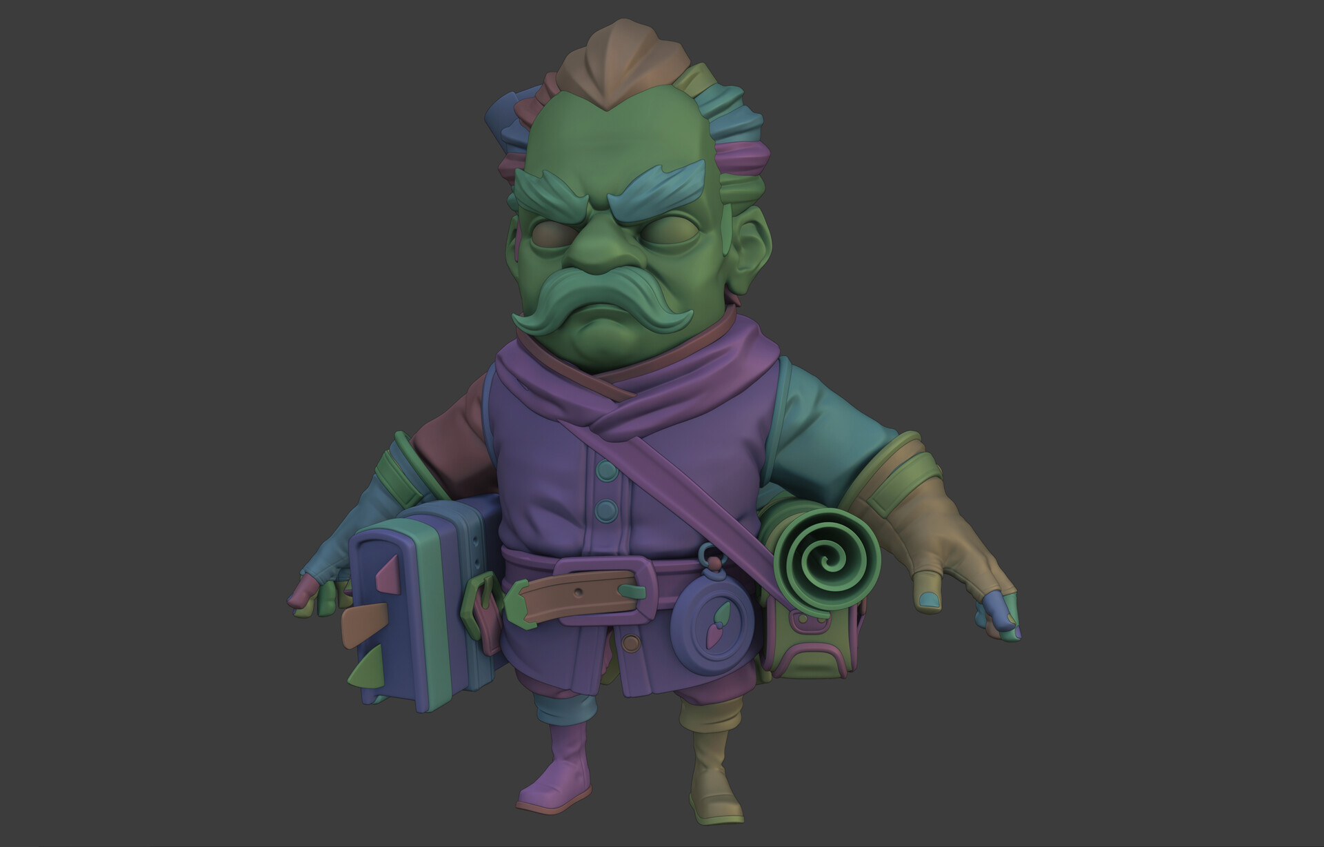 Wing fox - 3D Stylized Character Archaeologist: ZBrush-Maya Workflow