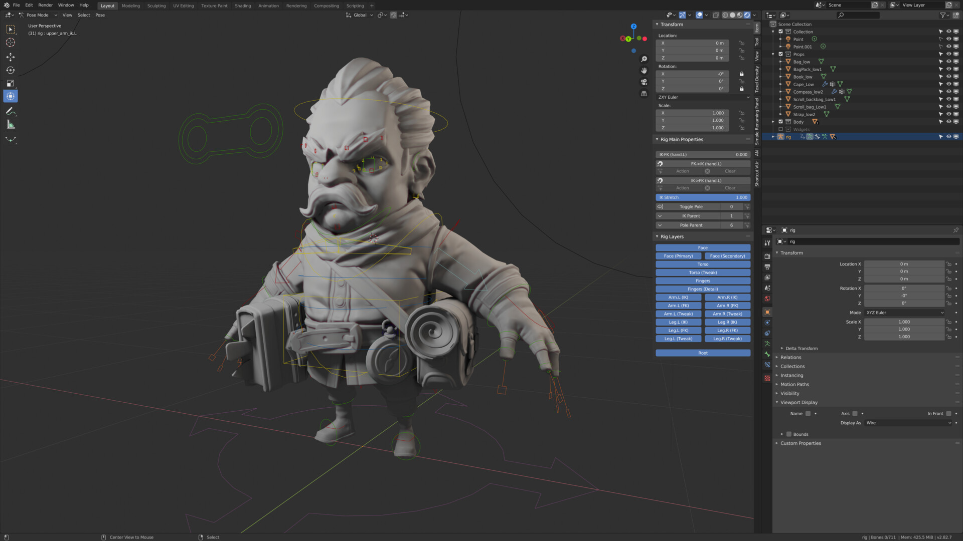 Wing fox - 3D Stylized Character Archaeologist: ZBrush-Maya Workflow