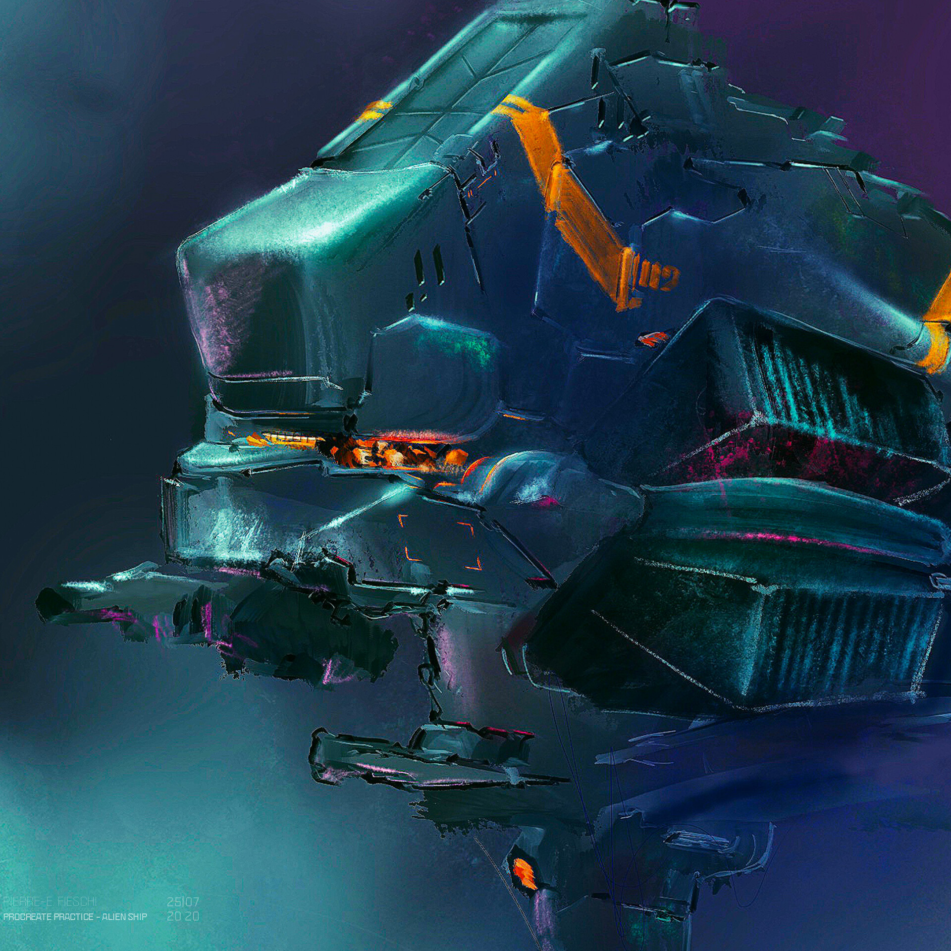 ArtStation - Alien Ship Study - Procreate Practice