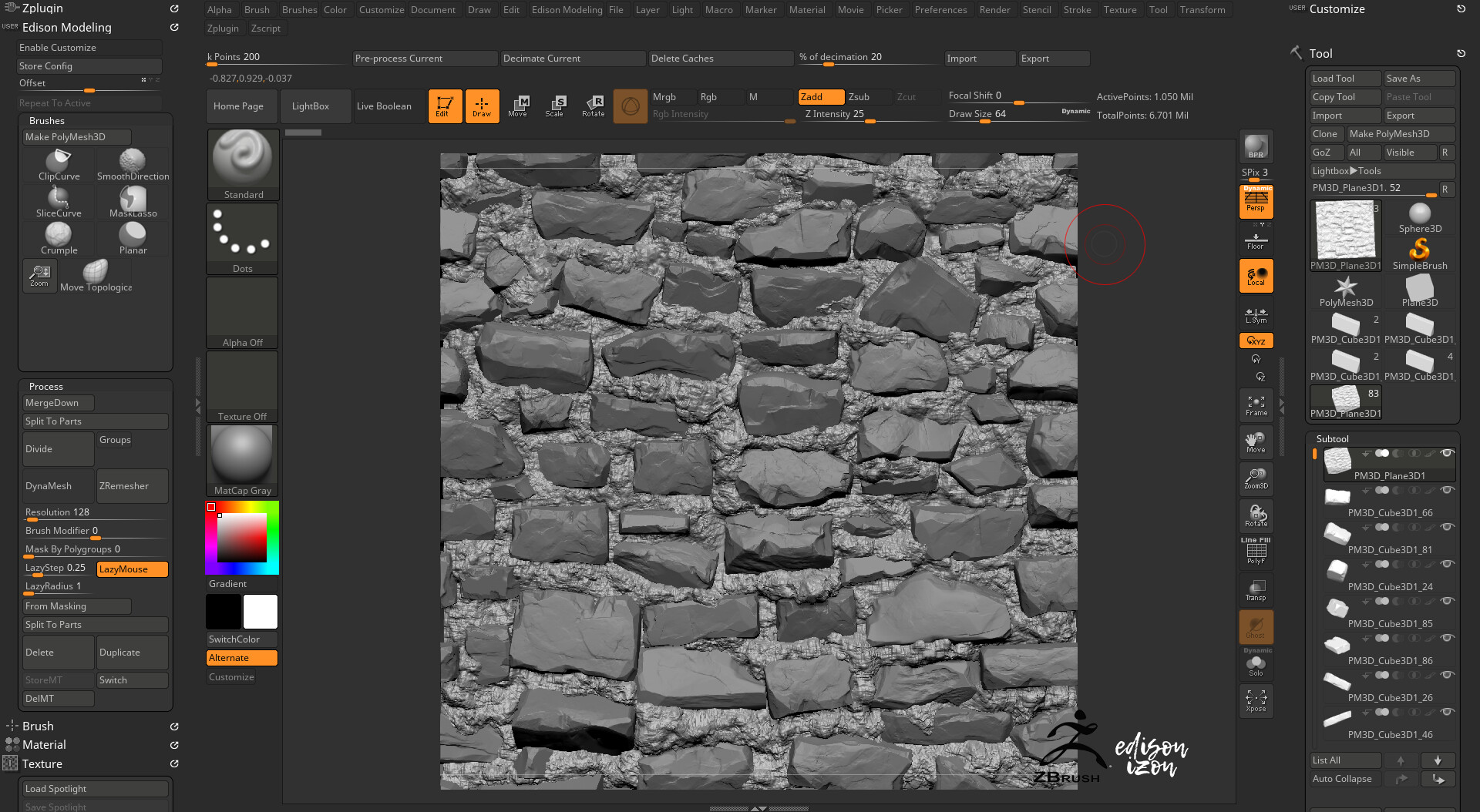 Edison - Rock Wall Texture Creation In Z-brush and Substance Designer
