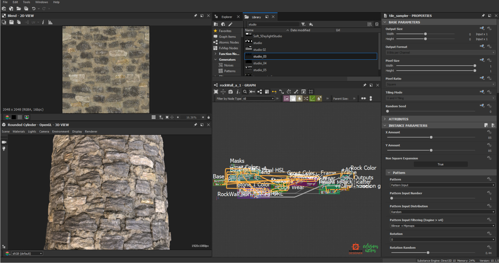 Edison - Rock Wall Texture Creation In Z-brush and Substance Designer