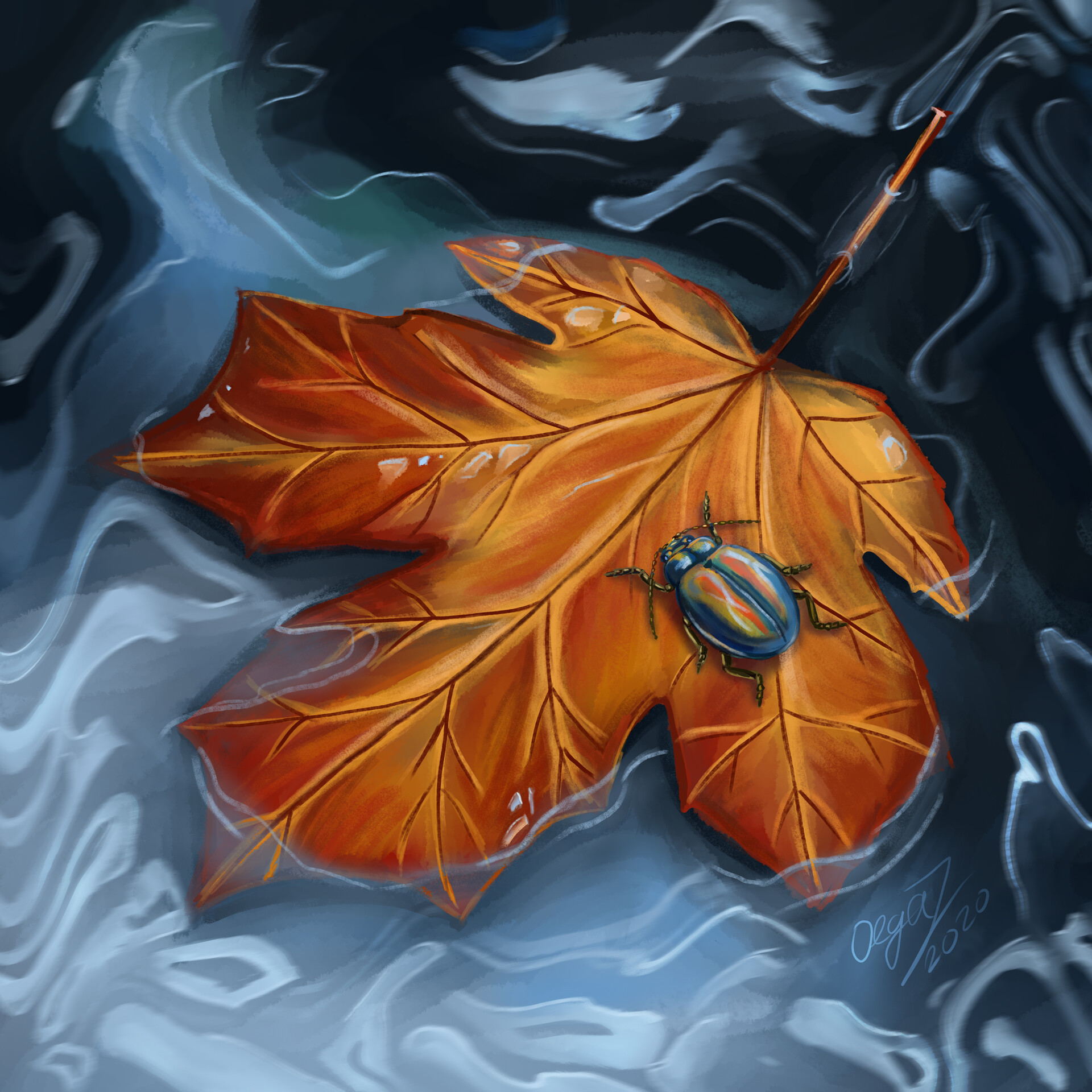 ArtStation - Autumn leaf