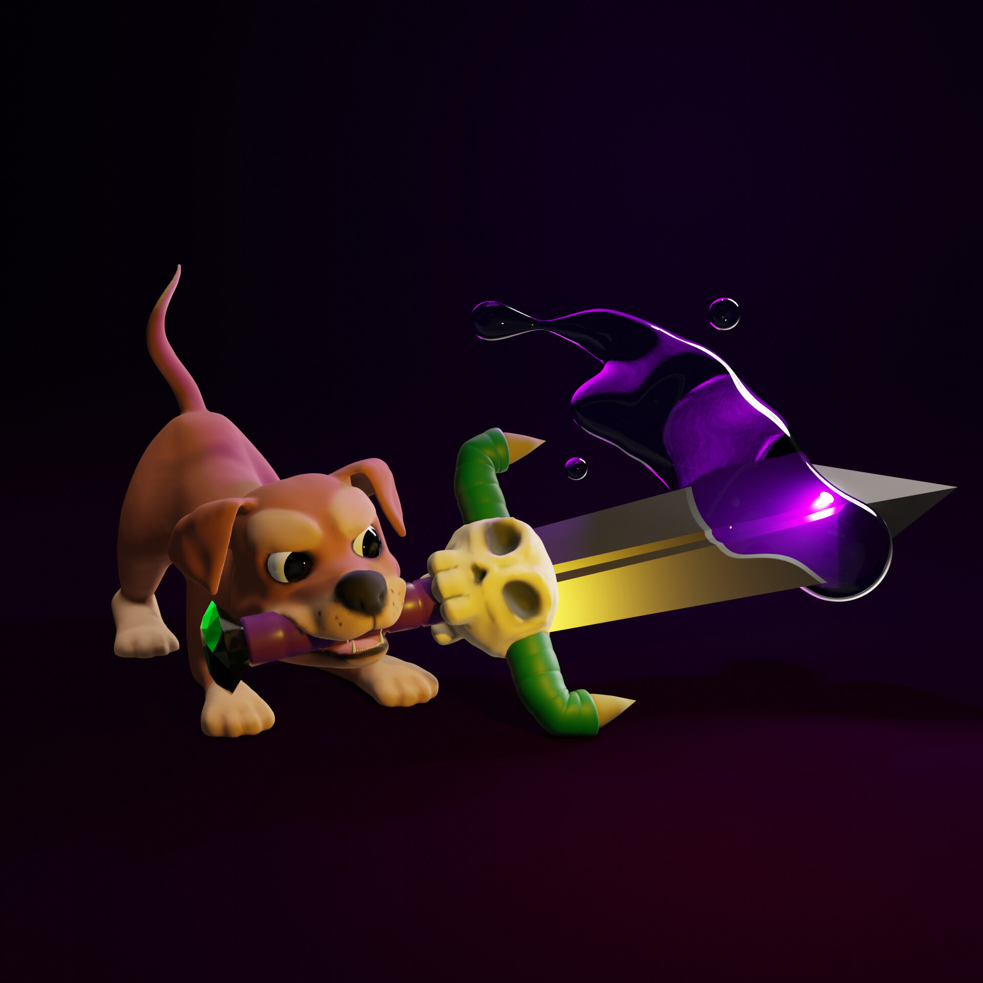 ArtStation - Dog with cursed sword