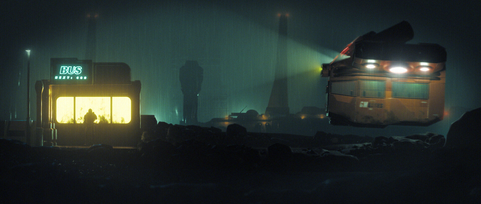 ArtStation - Concept Art: Night Bus