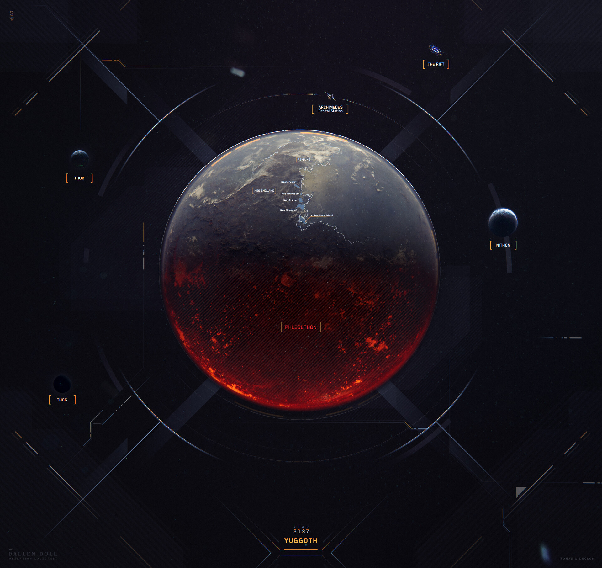 Roman Likholob Art - Yuggoth moons