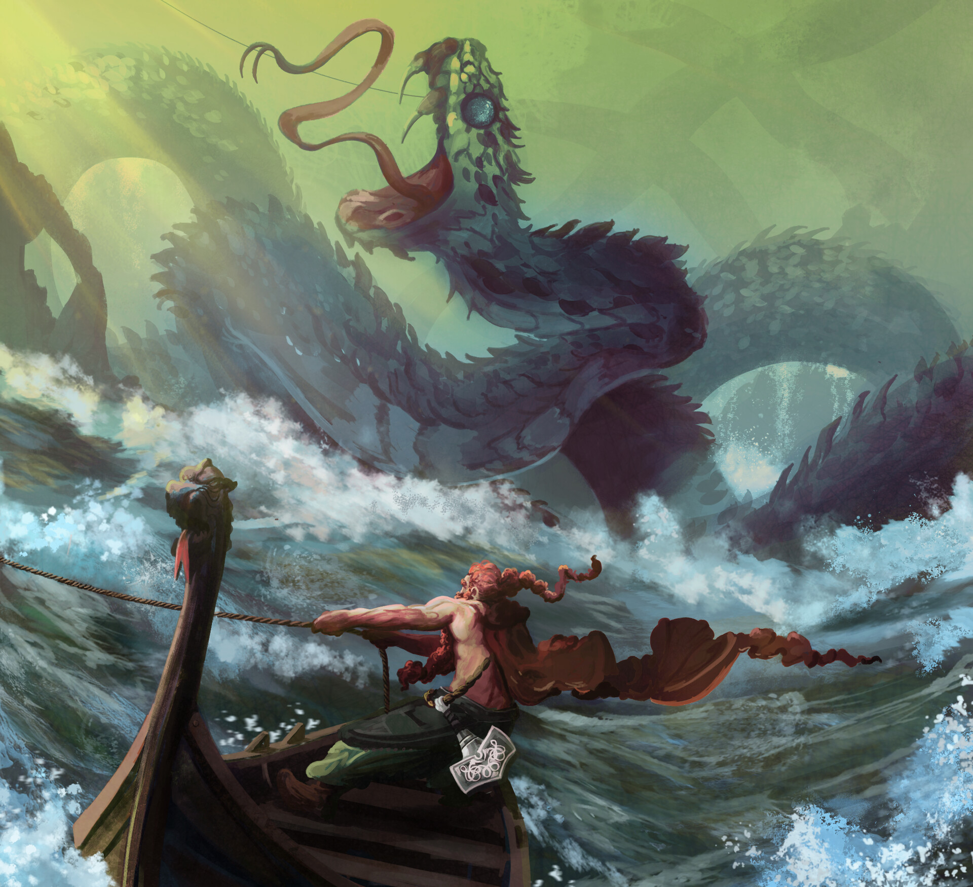 ArtStation - Thor and the Midgard Serpent.