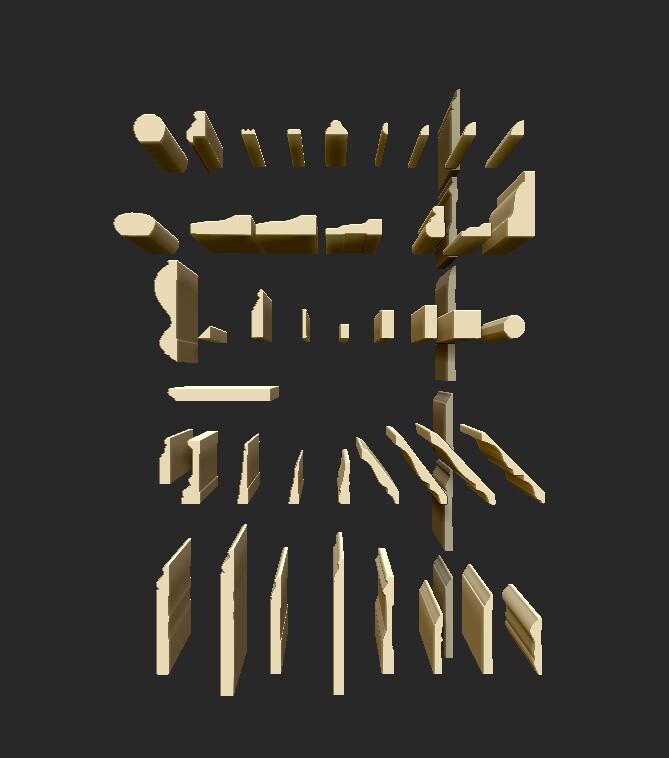 Joshua Enos - Custom wood trim designs made in zbrush