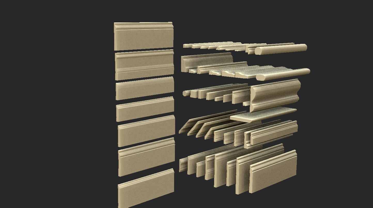 Joshua Enos - Custom wood trim designs made in zbrush
