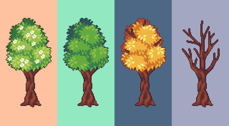 ArtStation - Pixel trees