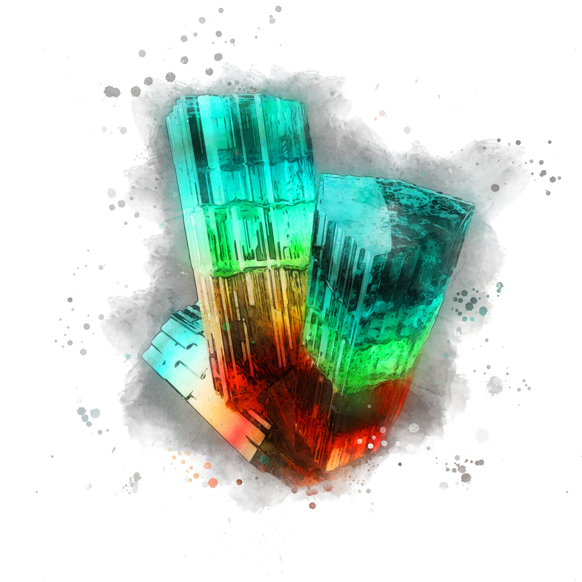 ArtStation - Tourmaline in watercolors