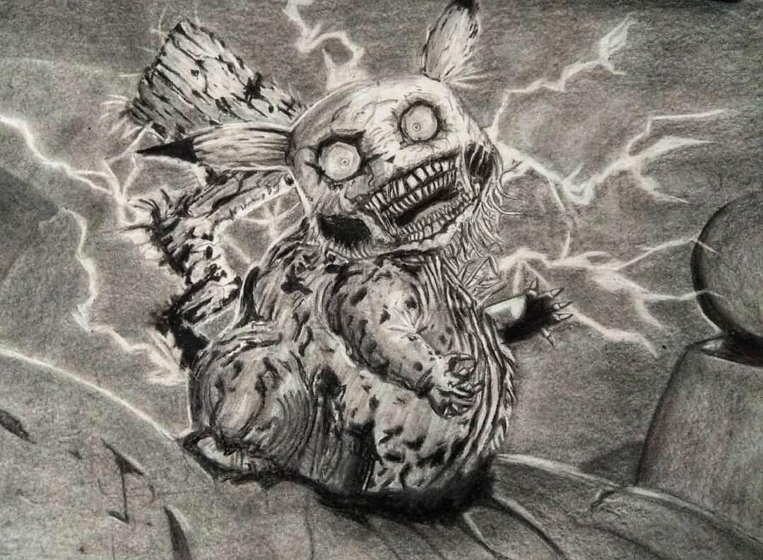 how to draw zombie pikachu
