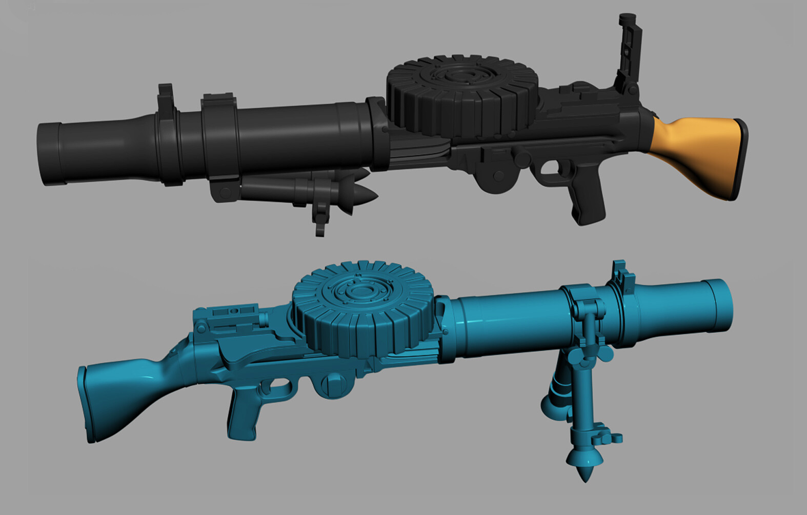 ArtStation - Cartoon weapon. Lewis machine gun 1917.