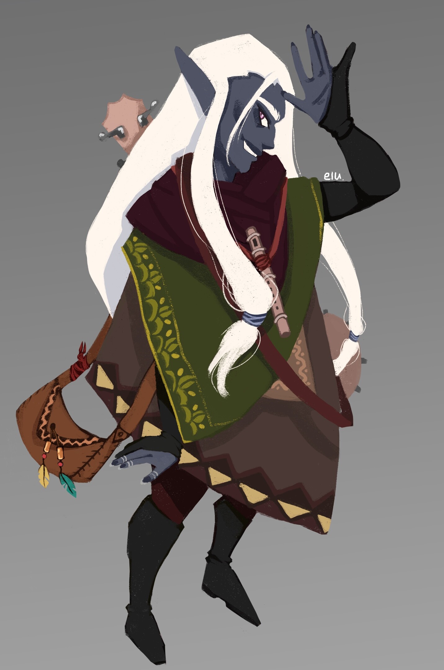 ArtStation - dnd character bard drow