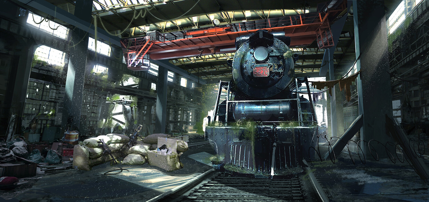 ArtStation - 20160422 Train factory