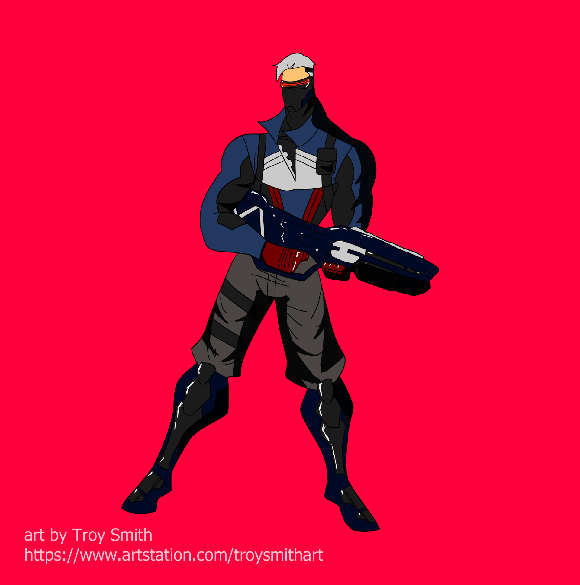 how to draw overwatch soldier 76